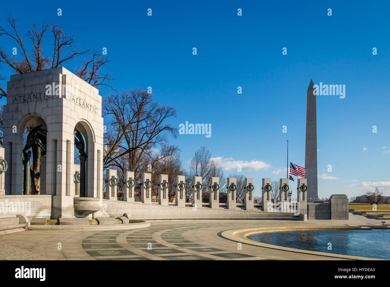 World War II Memorial and Washington Monument - Washington, D.C., USA ...