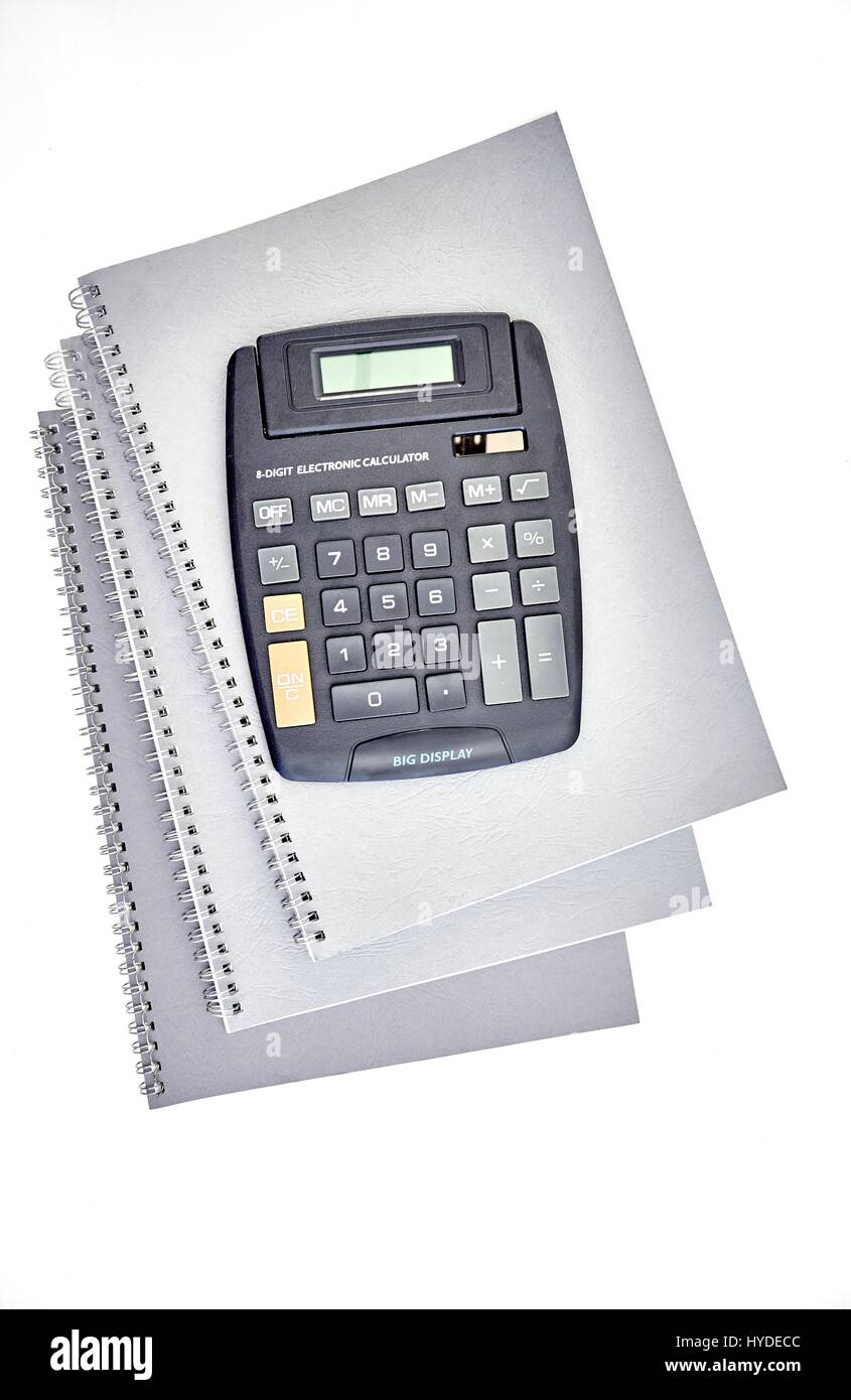 A studio photo of an electronic business calculator Stock Photo - Alamy