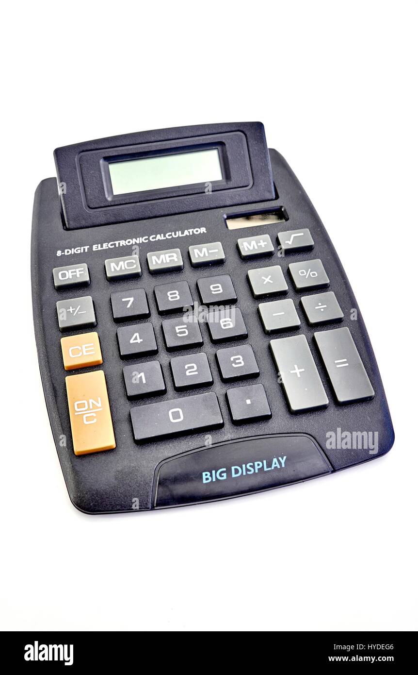 A studio photo of an electronic business calculator Stock Photo - Alamy