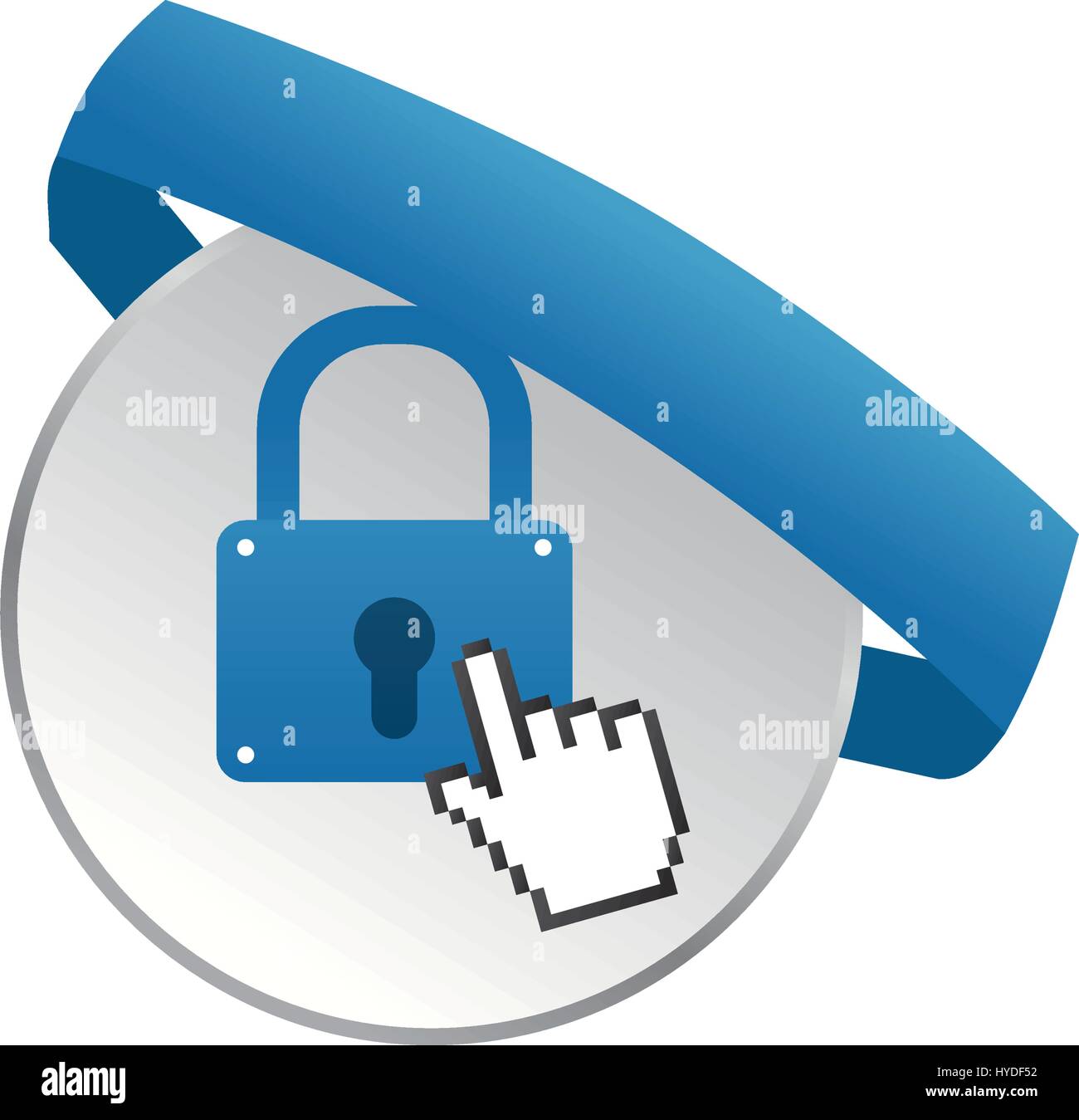 padlock pointer hand banner Stock Vector Image & Art - Alamy