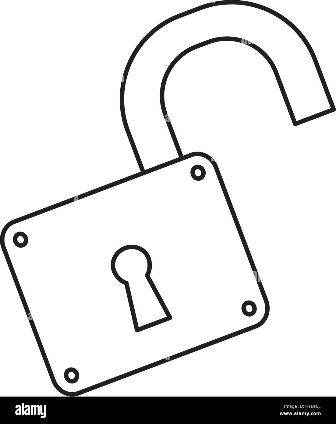 padlock unlocked security object Stock Vector Image & Art - Alamy