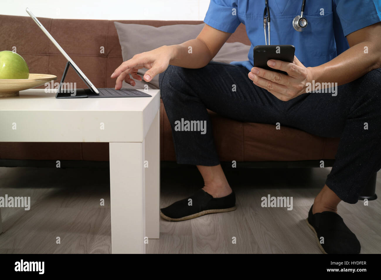Medical and Health context,doctor hand working with smart phone,digital ...