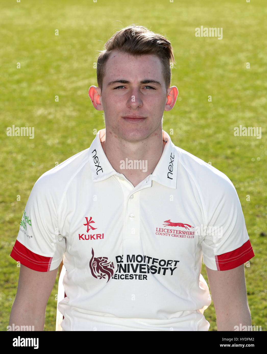 Leicestershire's Will Fazakerley during the media day at Grace Road ...