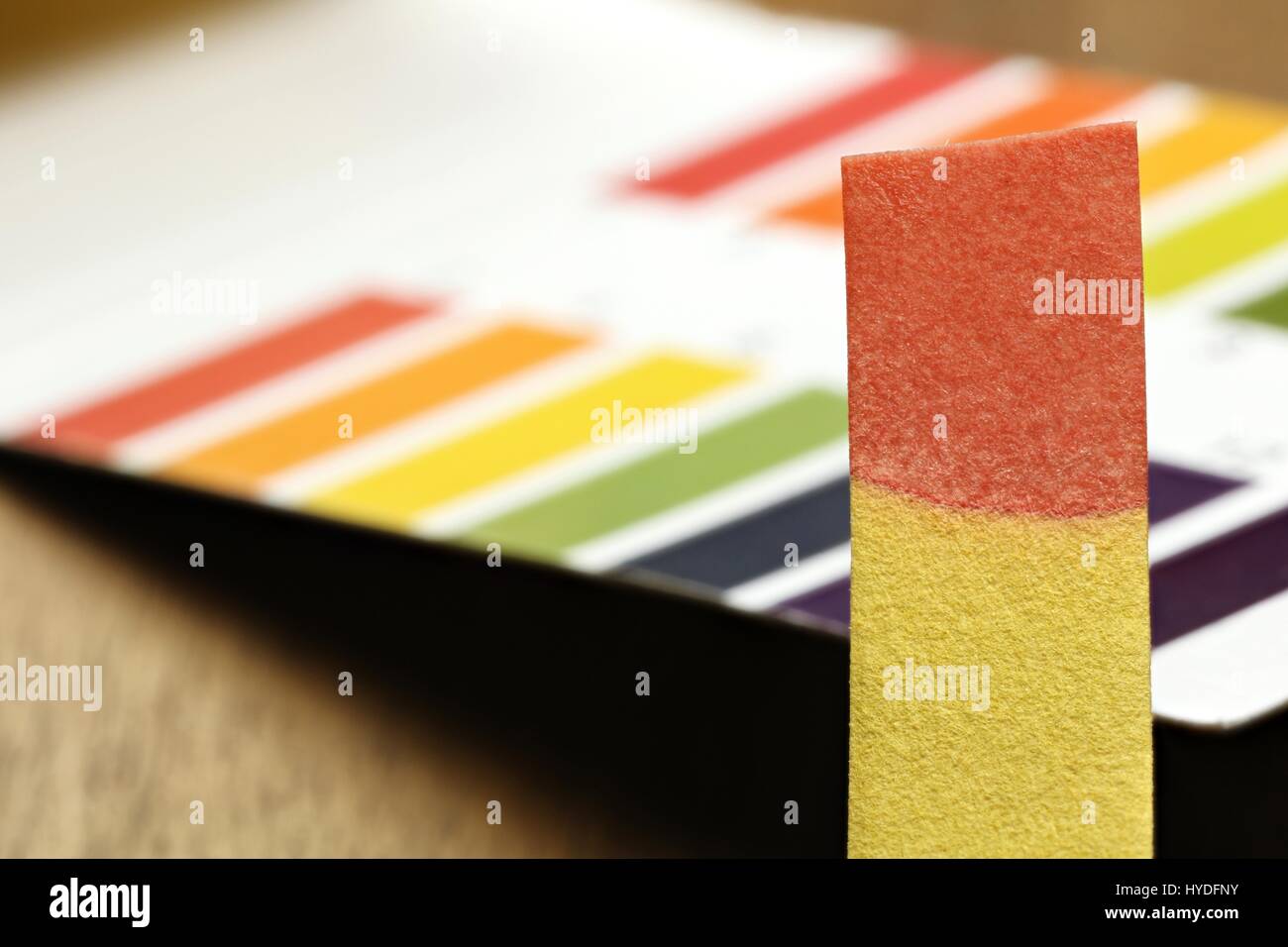 universal indicator paper with acidic testing Stock Photo - Alamy