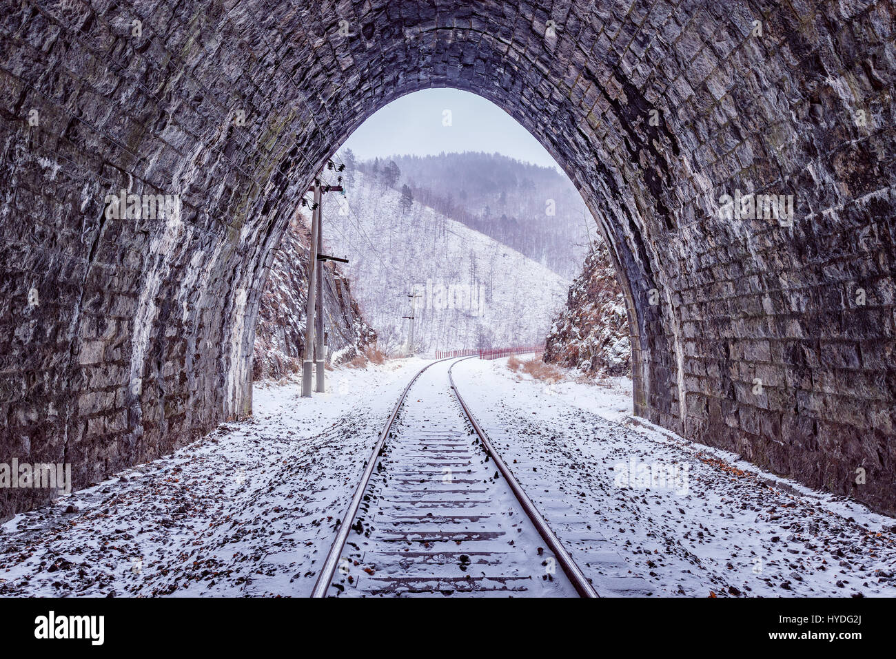View of the old tunnel. Circum-Baikal Railway. Russia Stock Photo - Alamy
