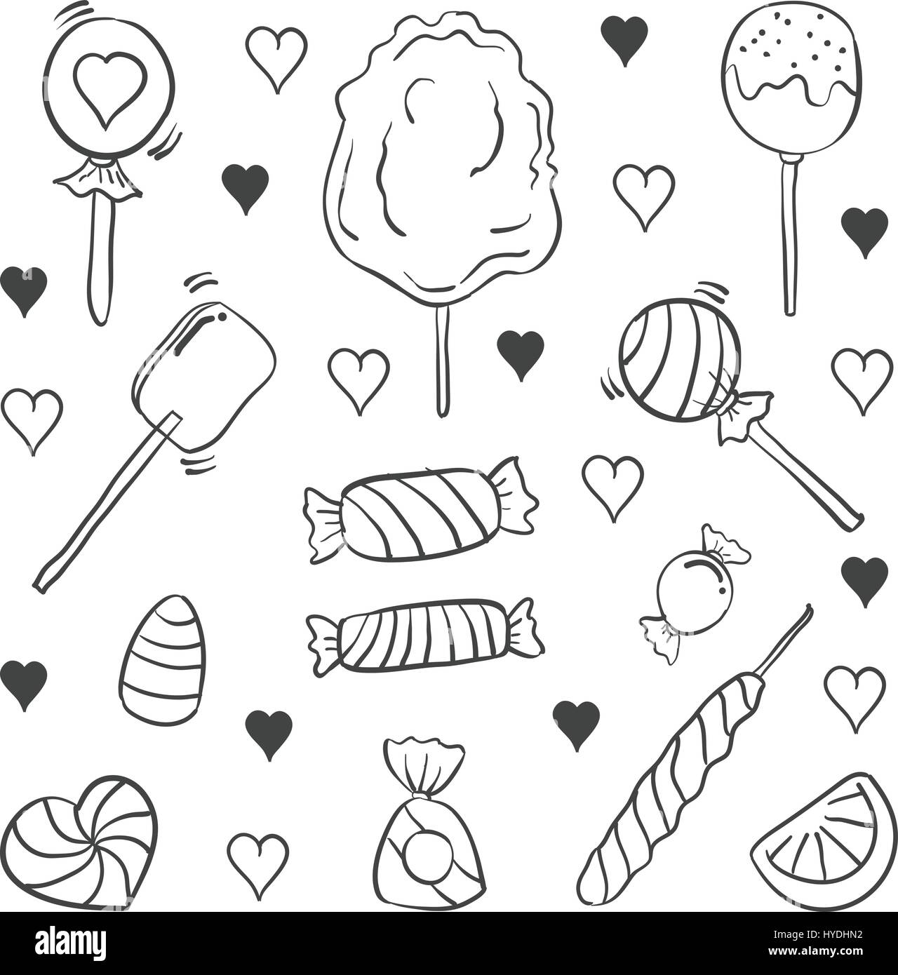 Various candy doodle style hand draw Stock Vector Image & Art - Alamy