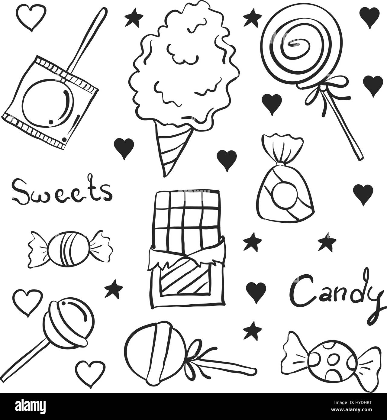 Doodle of candy hand draw various Stock Vector Image & Art - Alamy