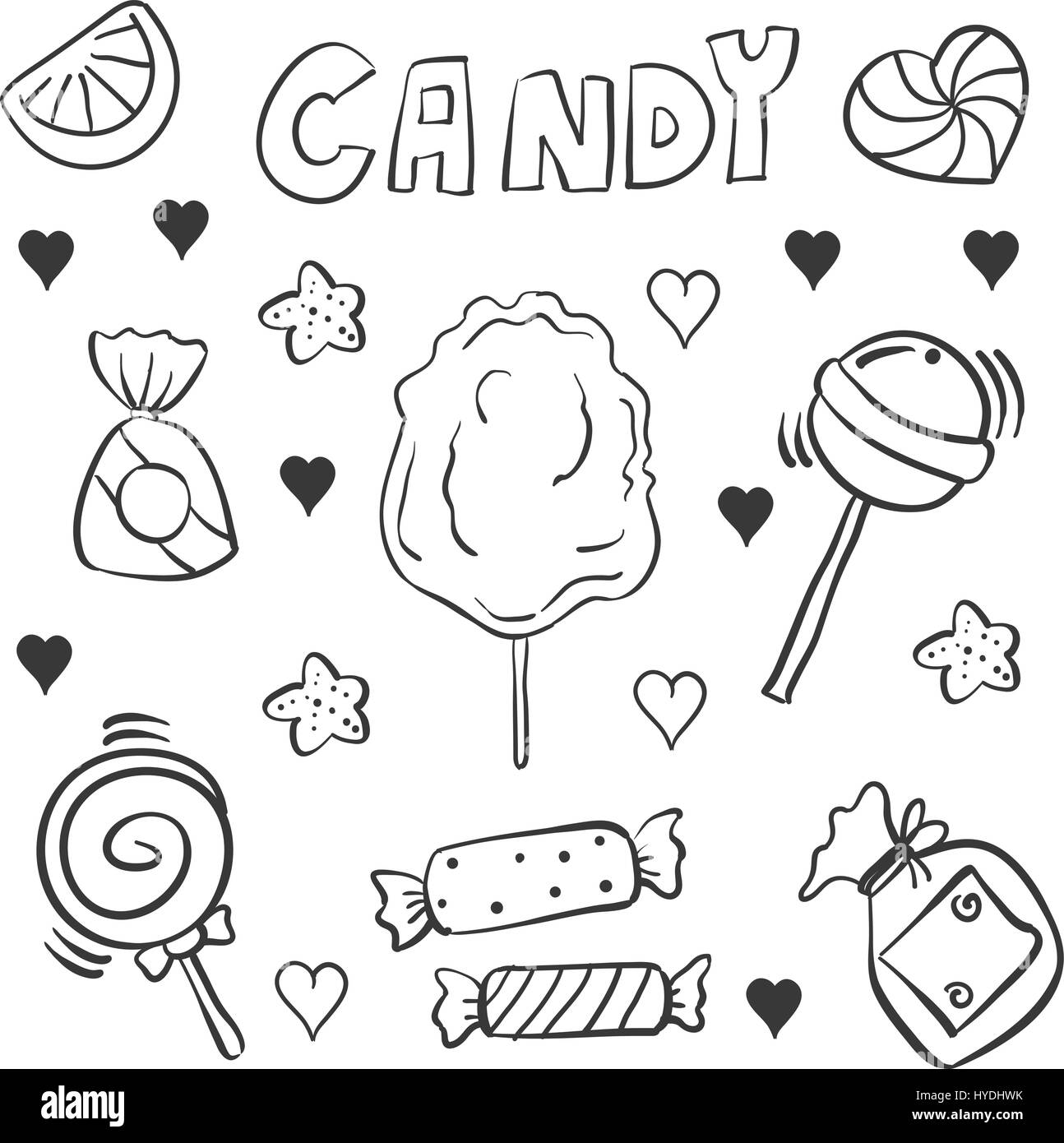 Hand draw sweet candy Cut Out Stock Images & Pictures - Alamy
