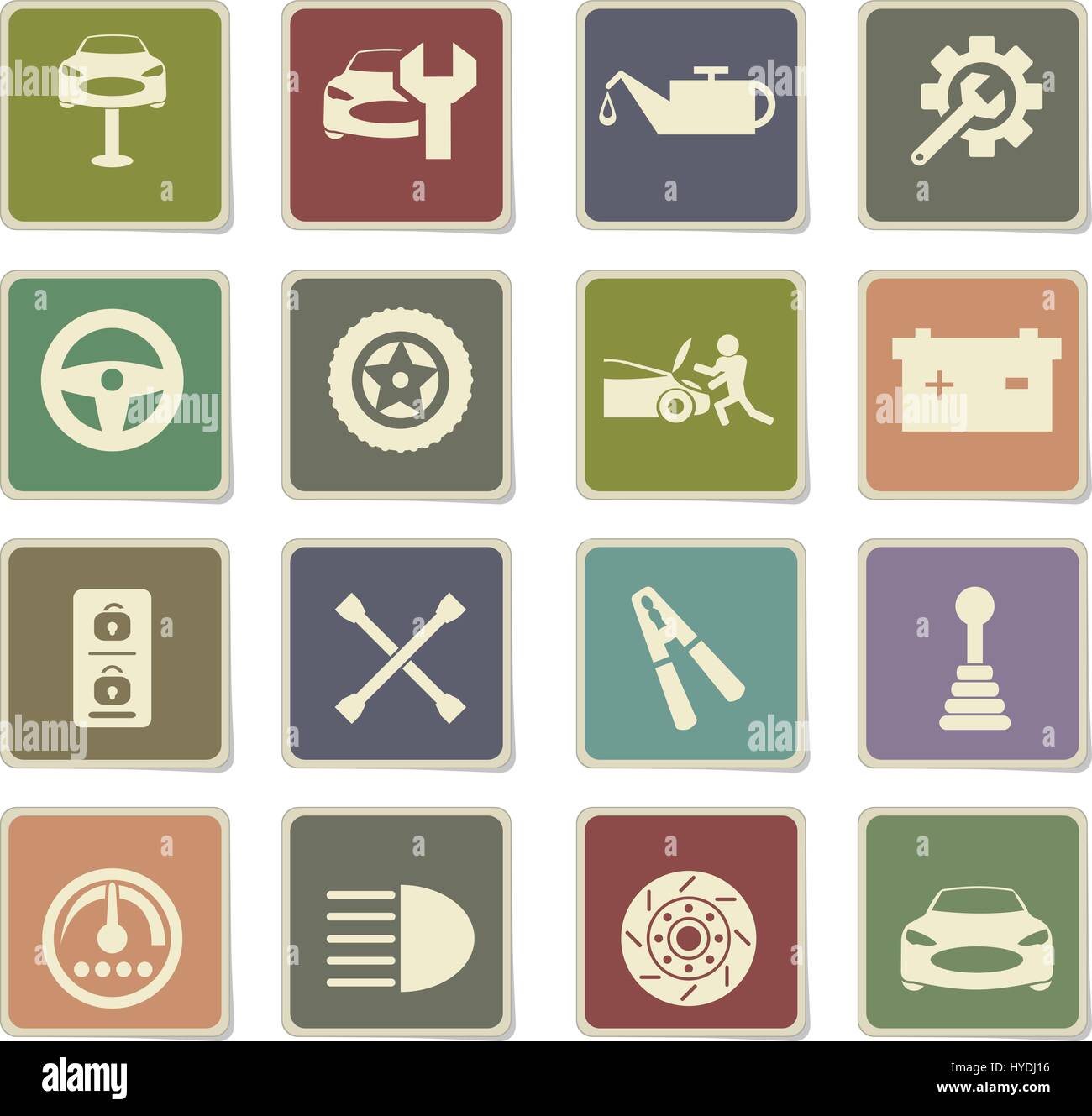 car service vector icons for user interface design Stock Vector Image ...