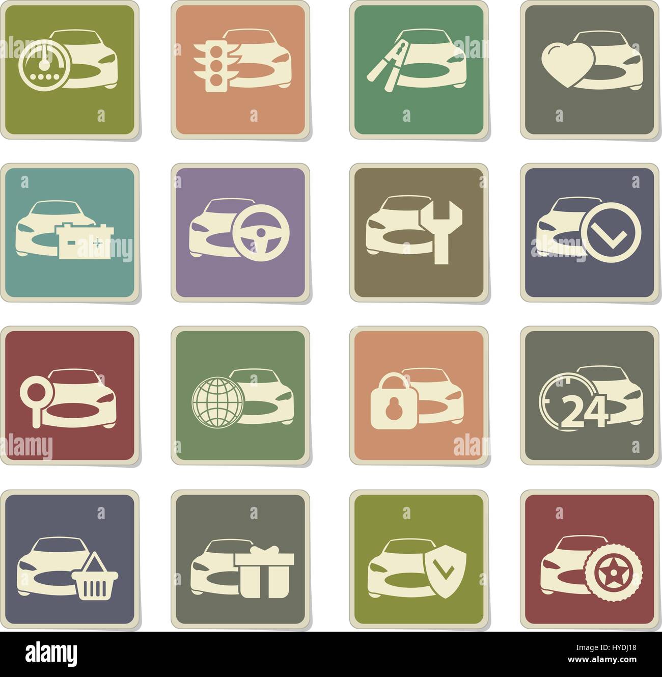 car service vector icons for user interface design Stock Vector Image ...
