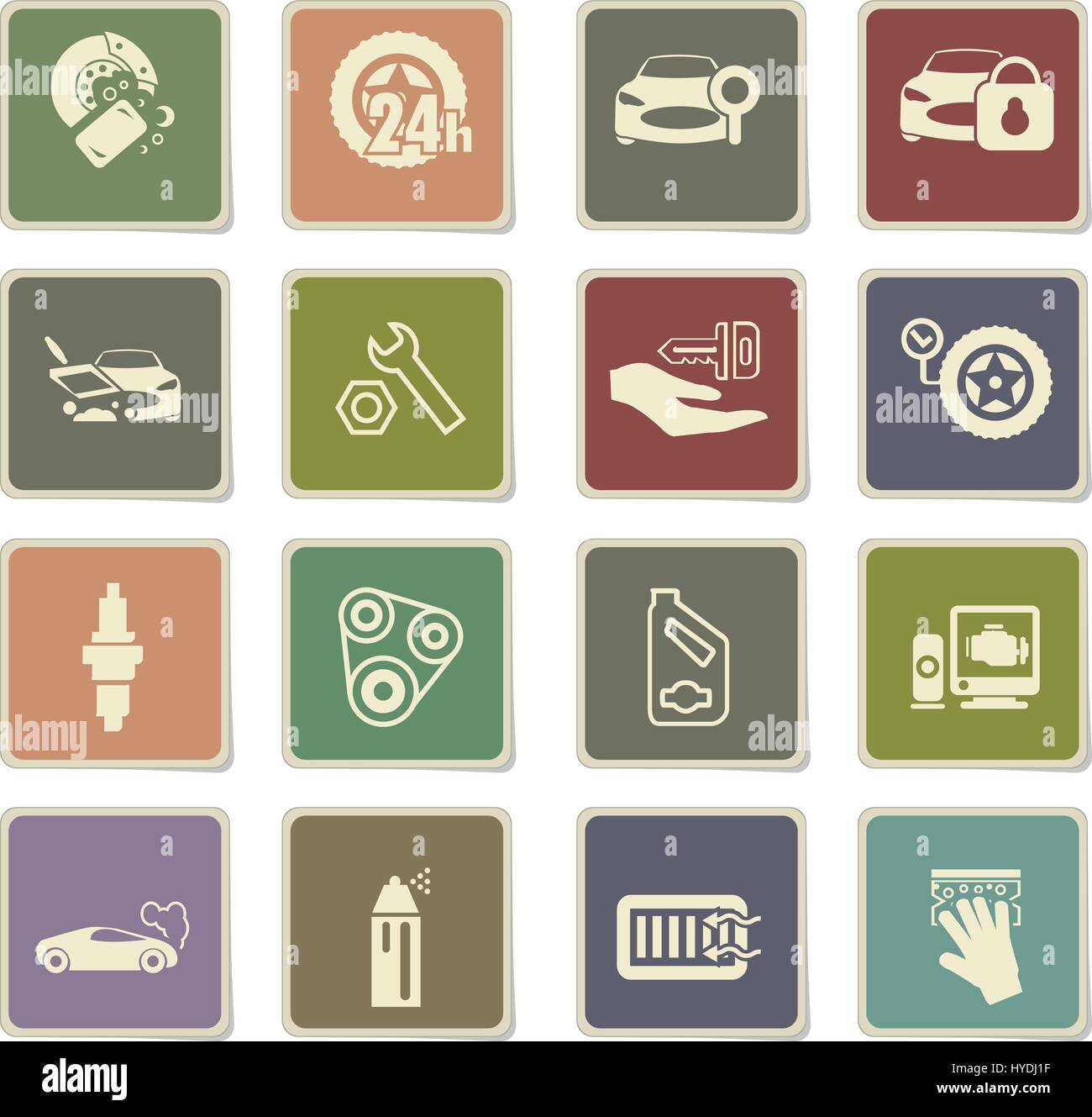 car shop vector icons for user interface design Stock Vector Image ...