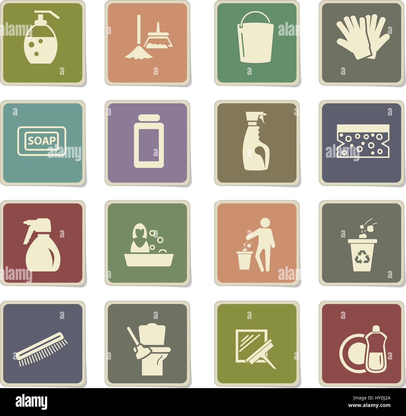 cleaning company vector icons for user interface design Stock Vector ...