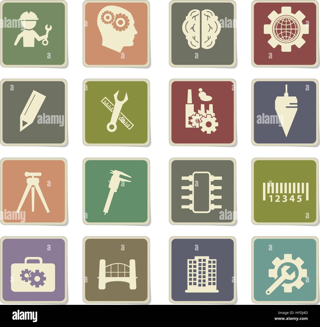 engineering vector icons for user interface design Stock Vector Image ...