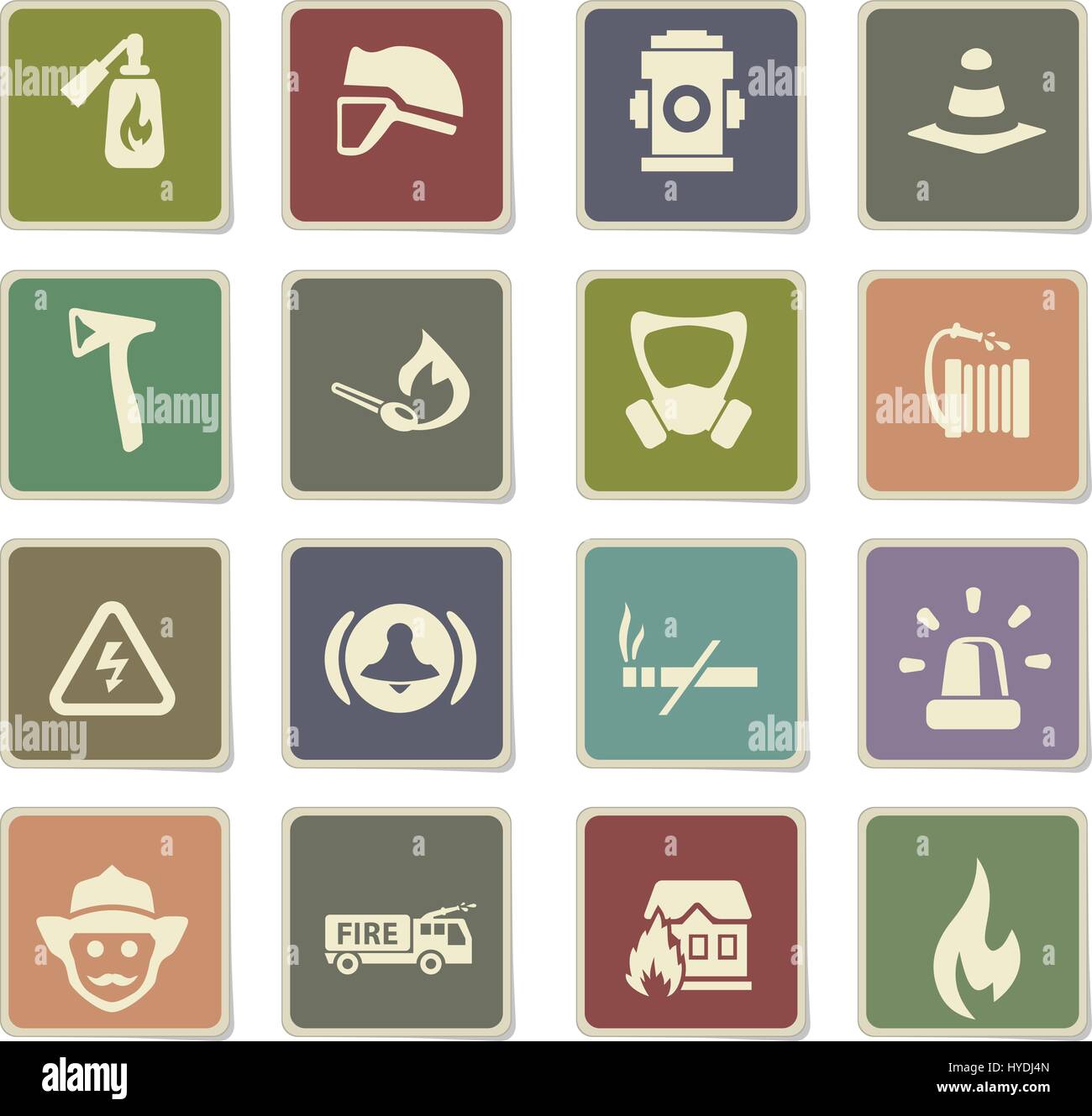 fire brigade vector icons for user interface design Stock Vector Image ...