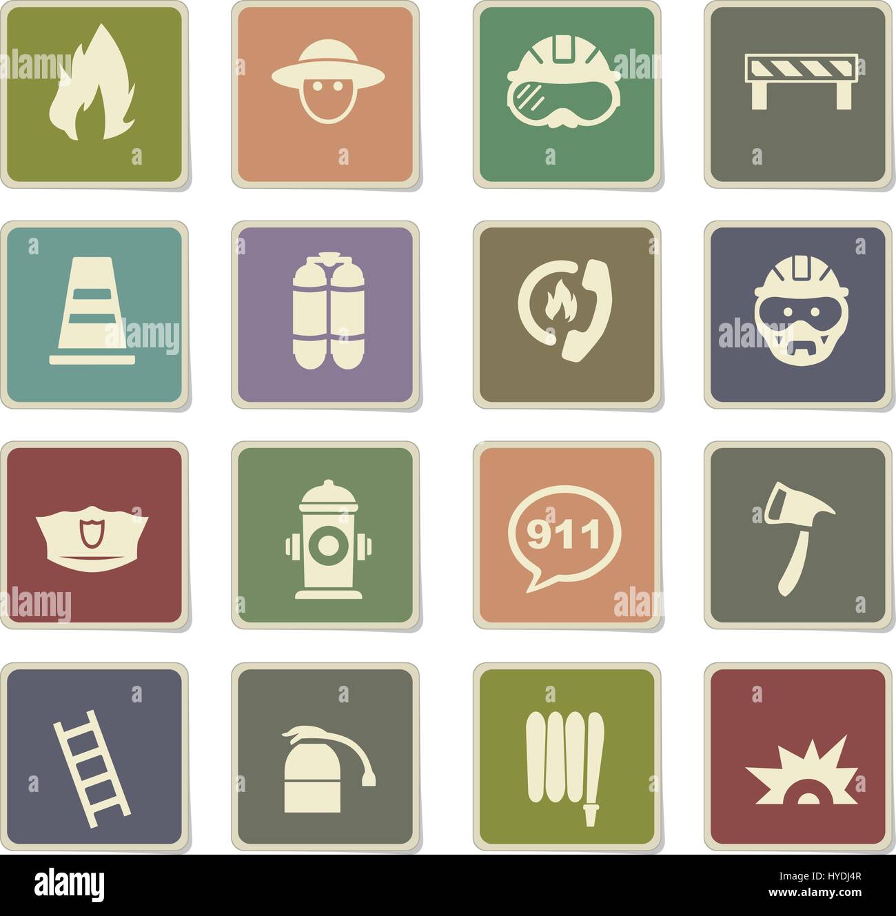fire brigade vector icons for user interface design Stock Vector Image ...