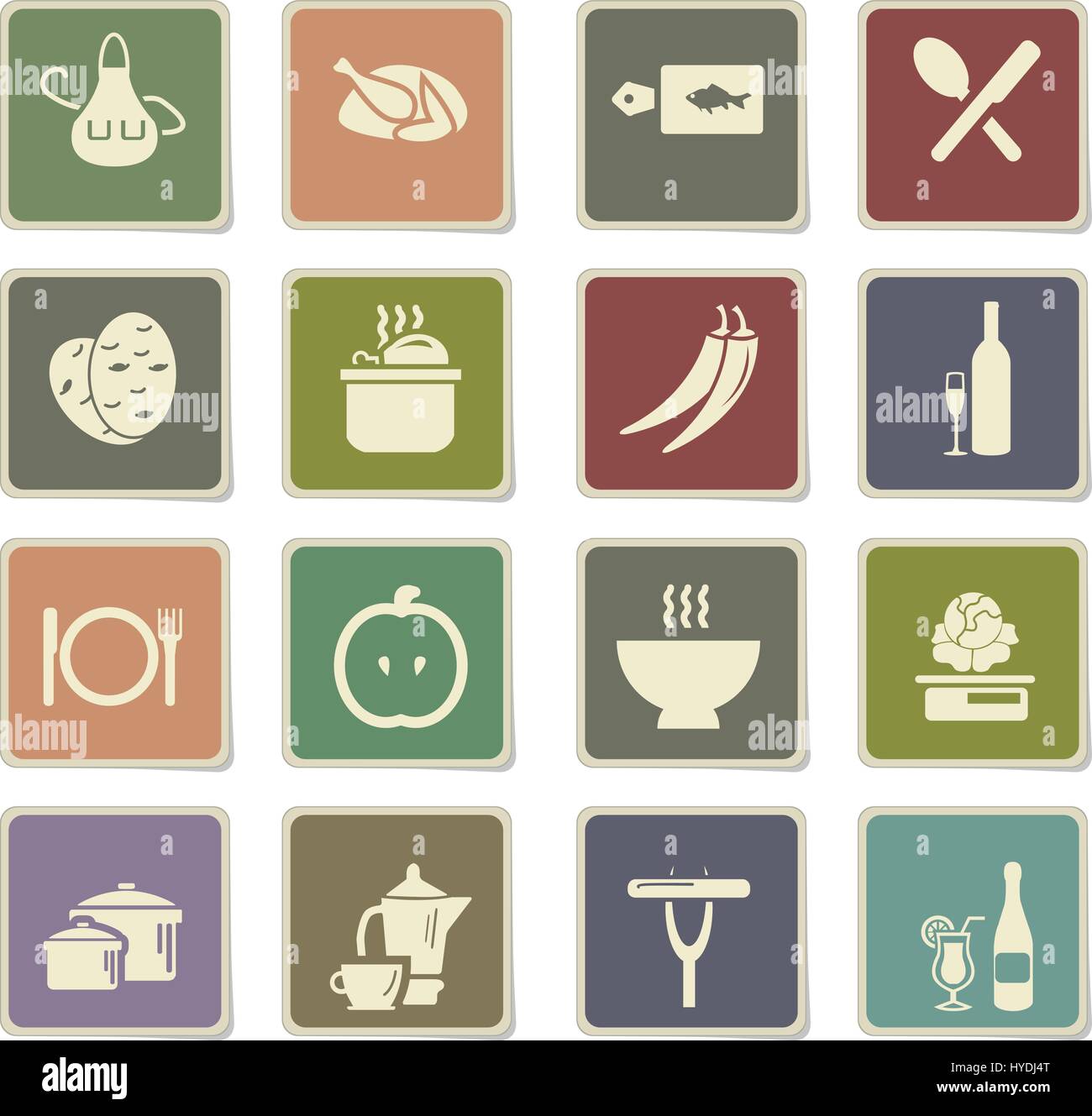 food and kitchen vector icons for user interface design Stock Vector ...