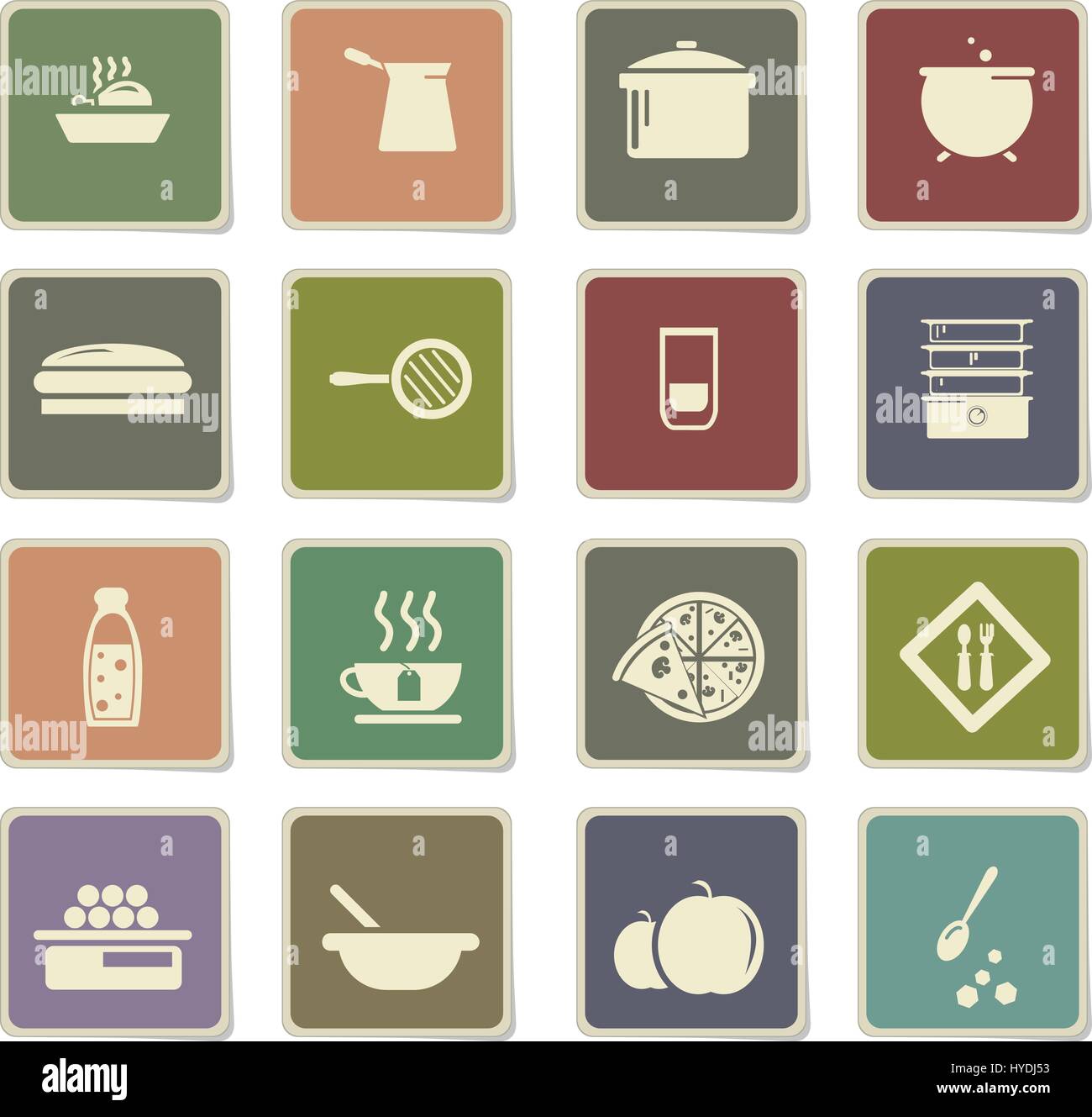 food and kitchen vector icons for user interface design Stock Vector ...