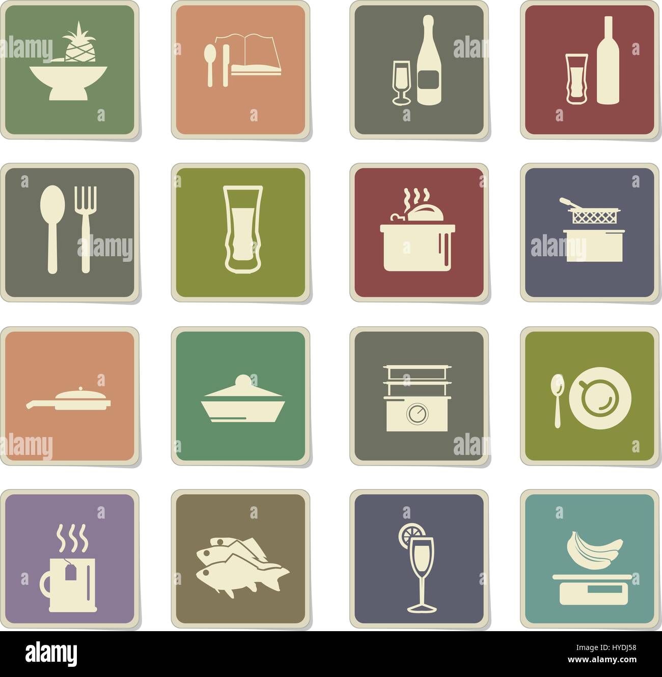 food and kitchen vector icons for user interface design Stock Vector ...