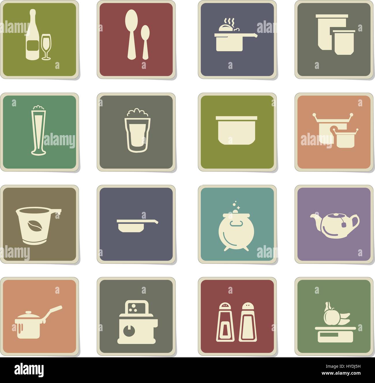 food and kitchen vector icons for user interface design Stock Vector ...
