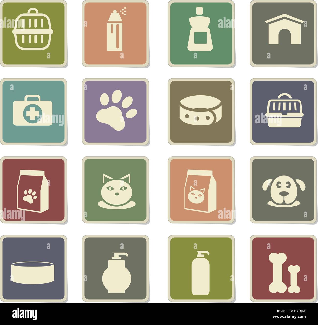 goods for pets vector icons for user interface design Stock Vector ...