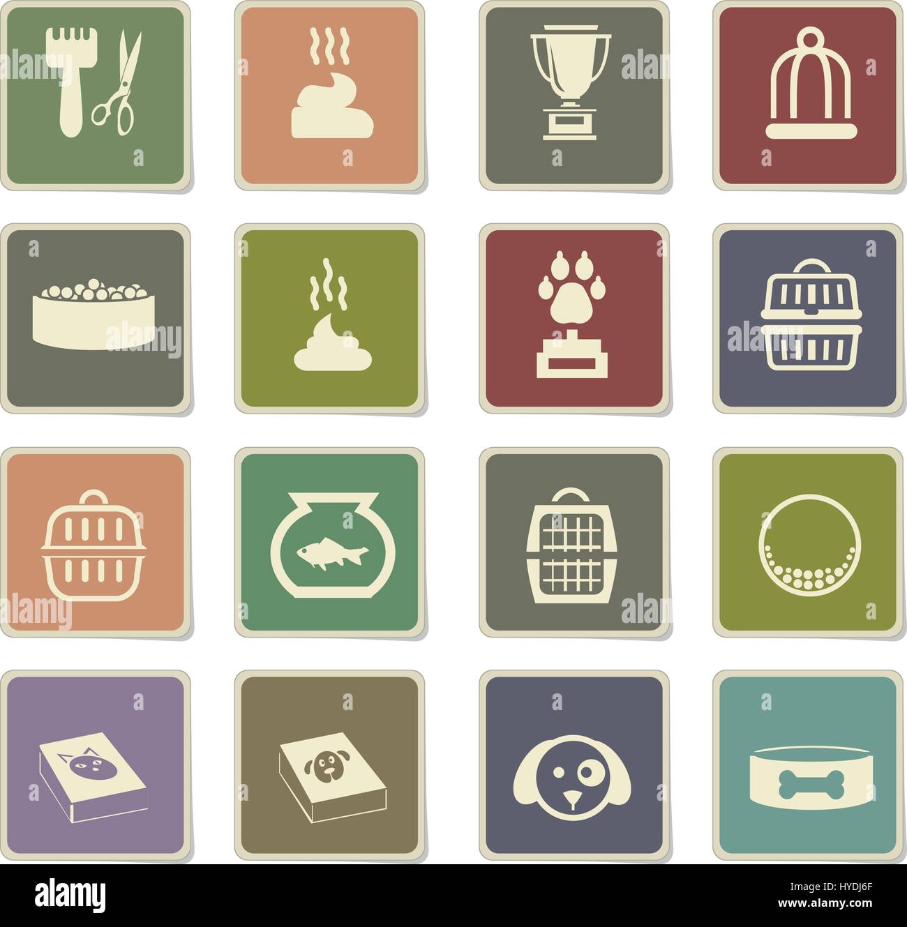 goods for pets vector icons for user interface design Stock Vector ...