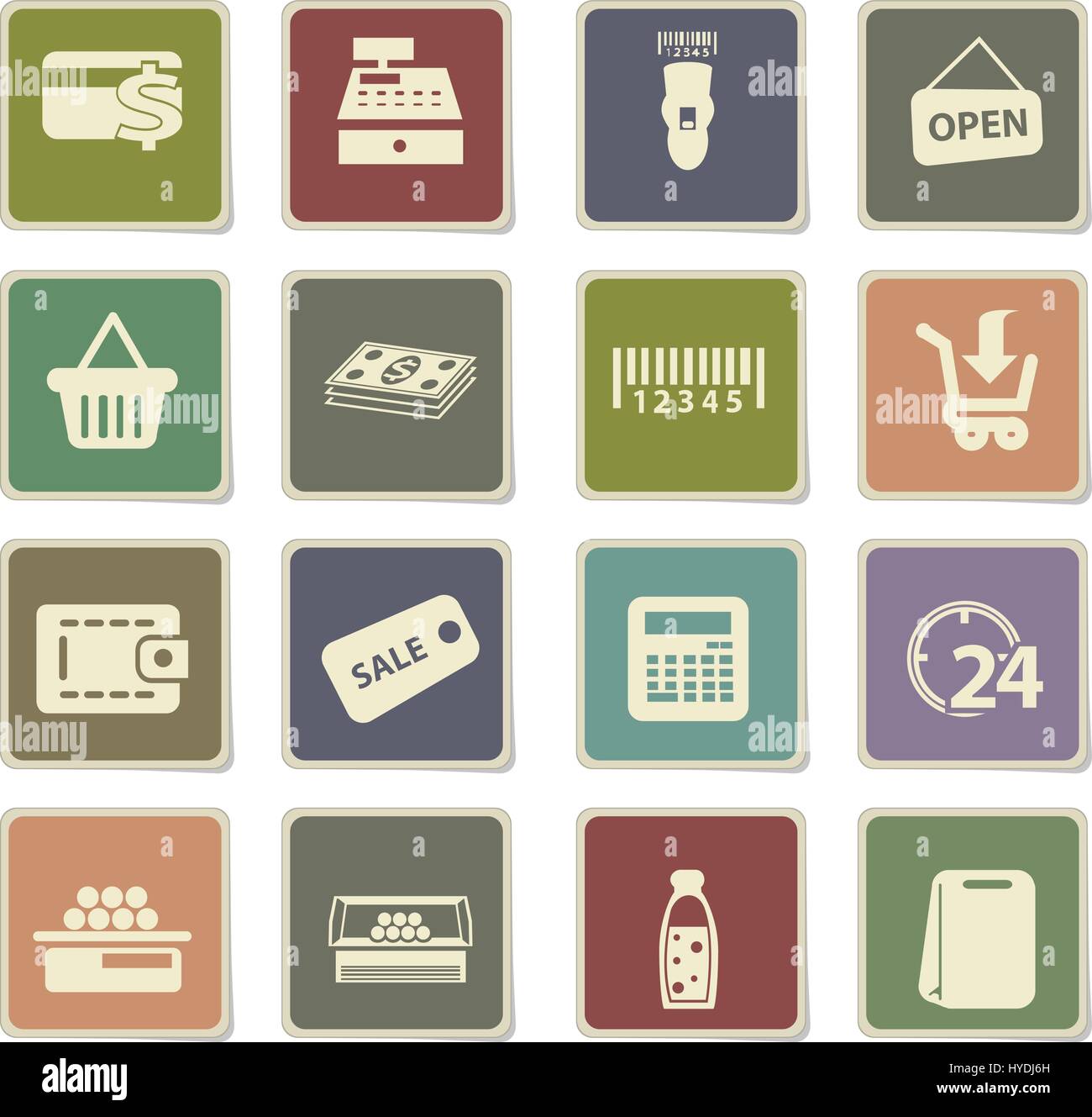 grocery store vector icons for user interface design Stock Vector Image ...