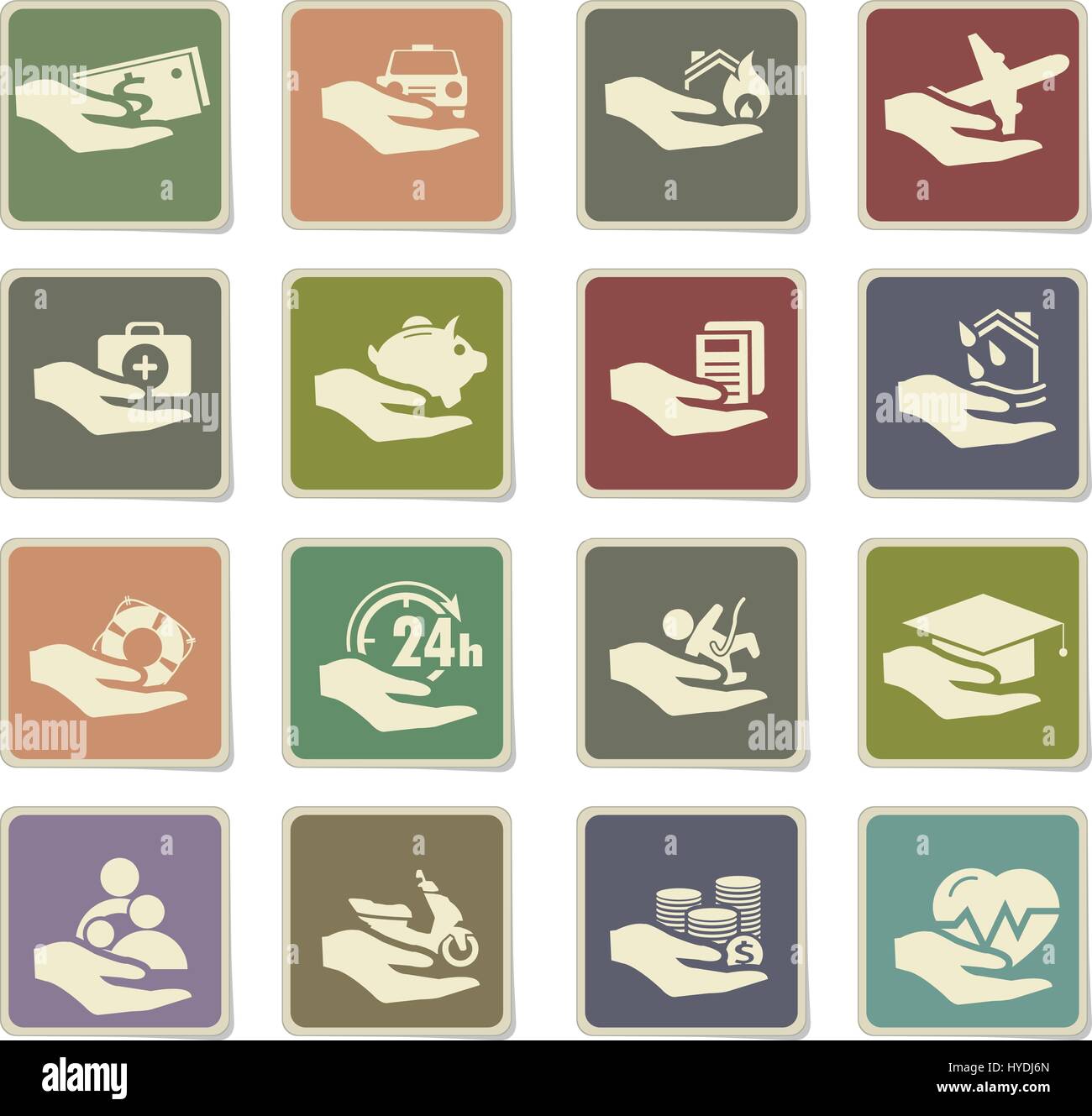 insurance vector icons for user interface design Stock Vector Image ...