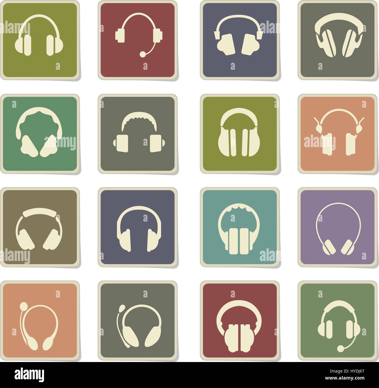 headphones vector icons for user interface design Stock Vector Image ...