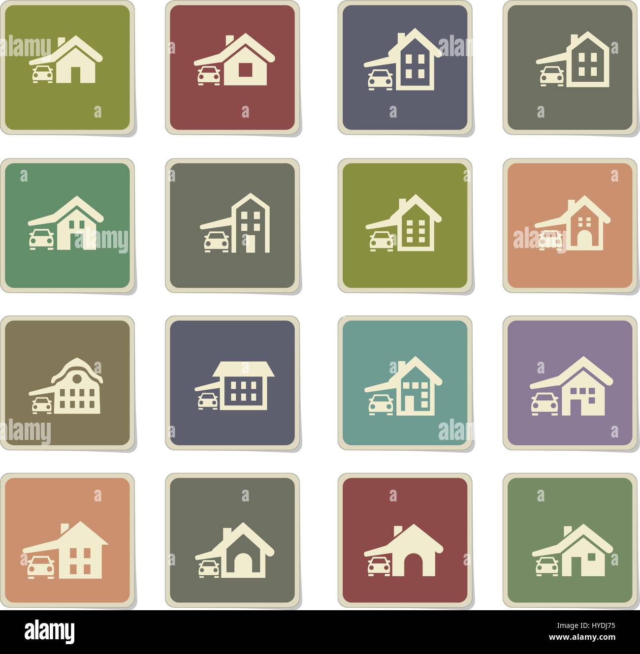 house type vector icons for user interface design Stock Vector Image ...