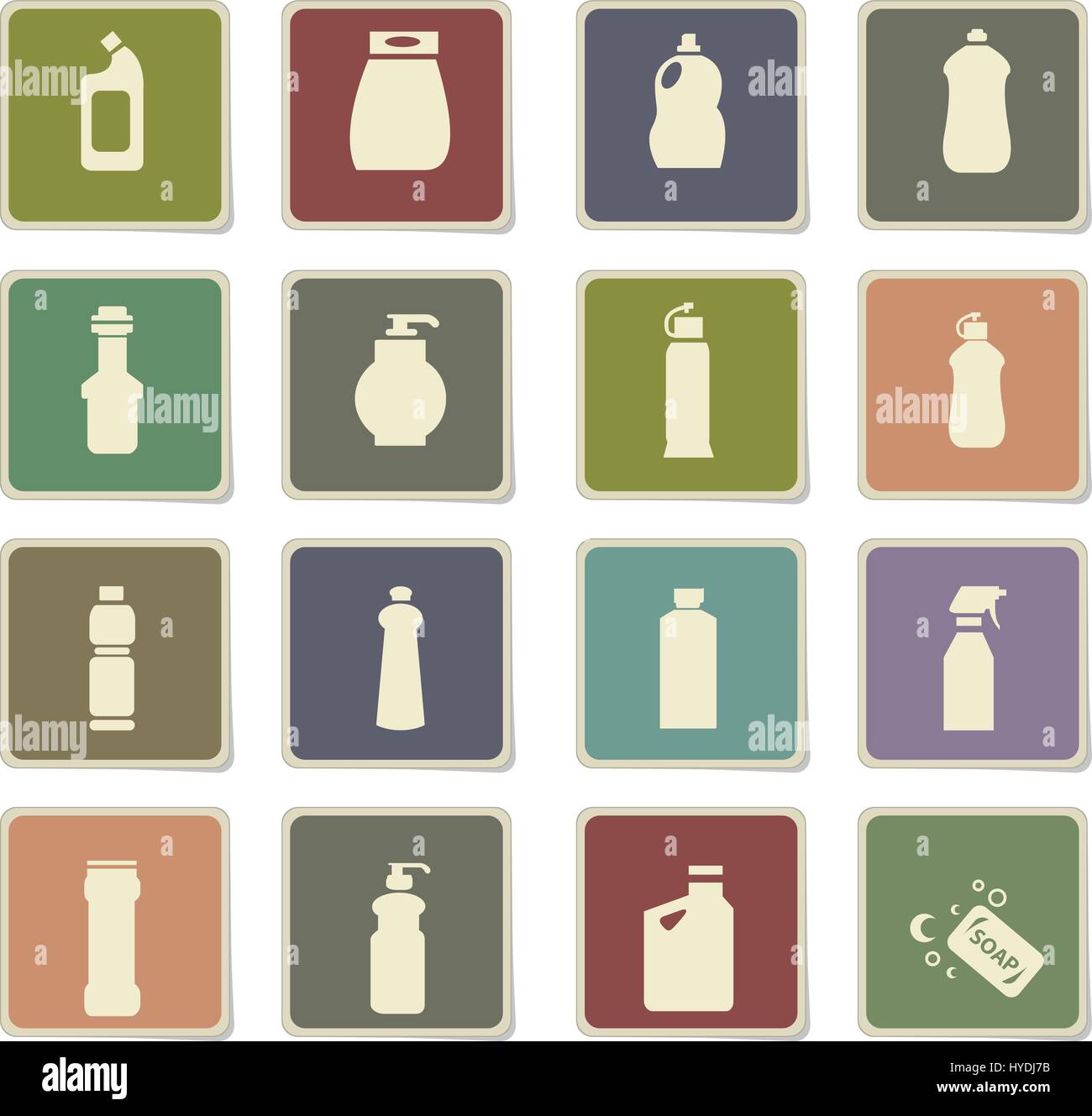 household chemicals vector icons for user interface design Stock Vector ...