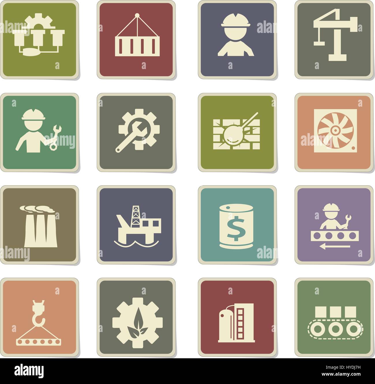 industry vector icons for user interface design Stock Vector Image ...