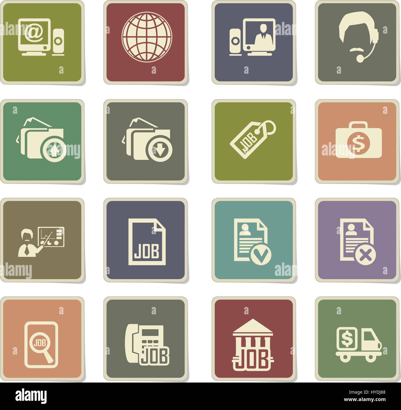 job search vector icons for user interface design Stock Vector Image ...