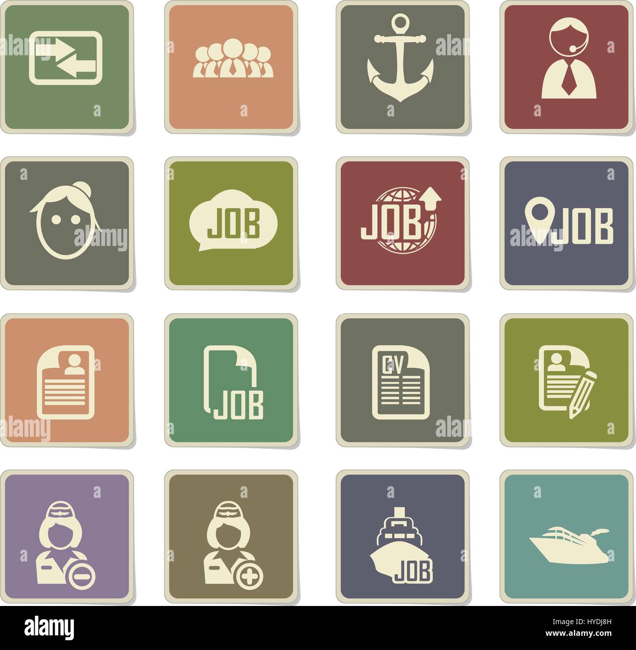 job search vector icons for user interface design Stock Vector Image ...