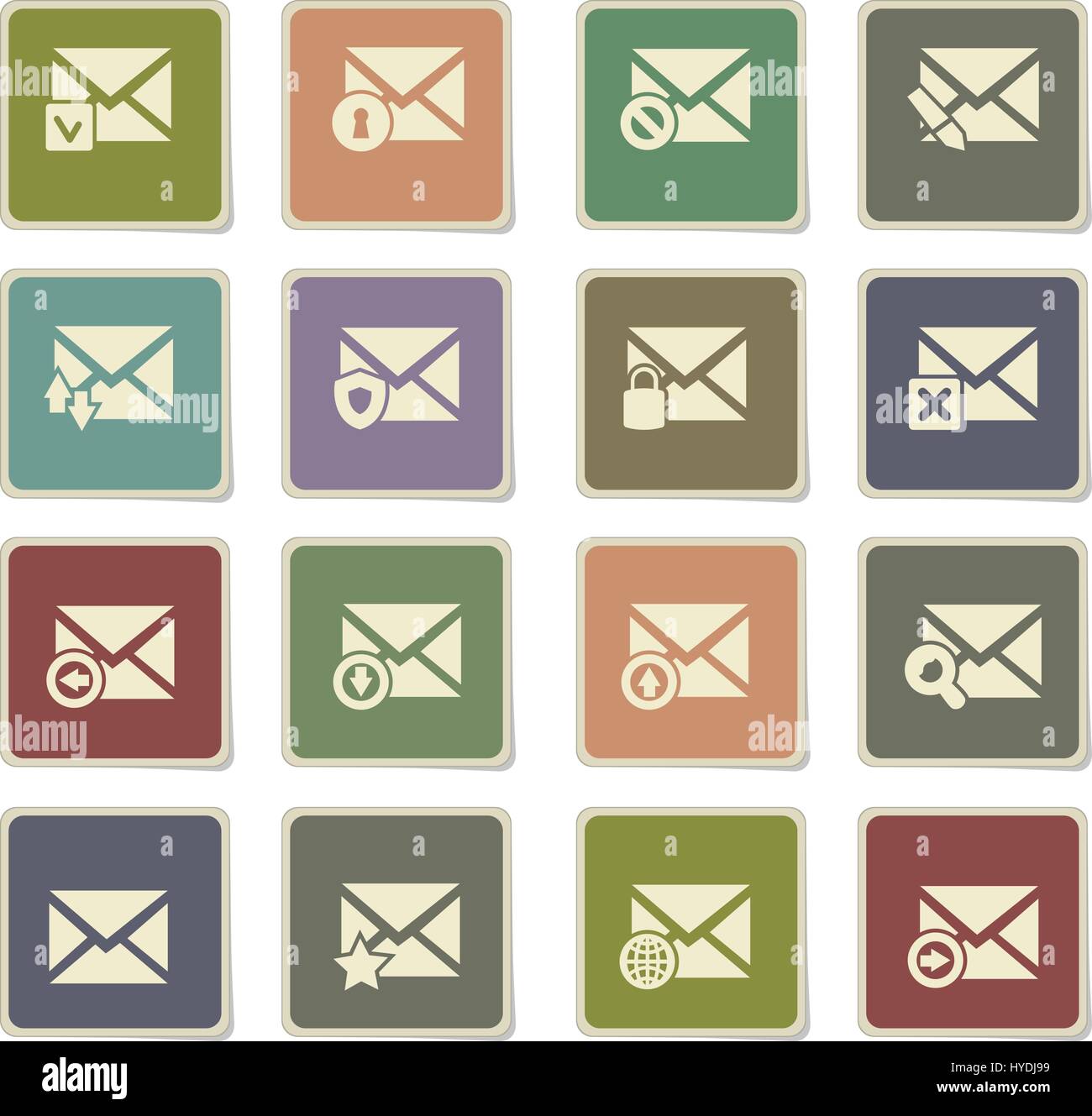 mail and envelope vector icons for user interface design Stock Vector ...