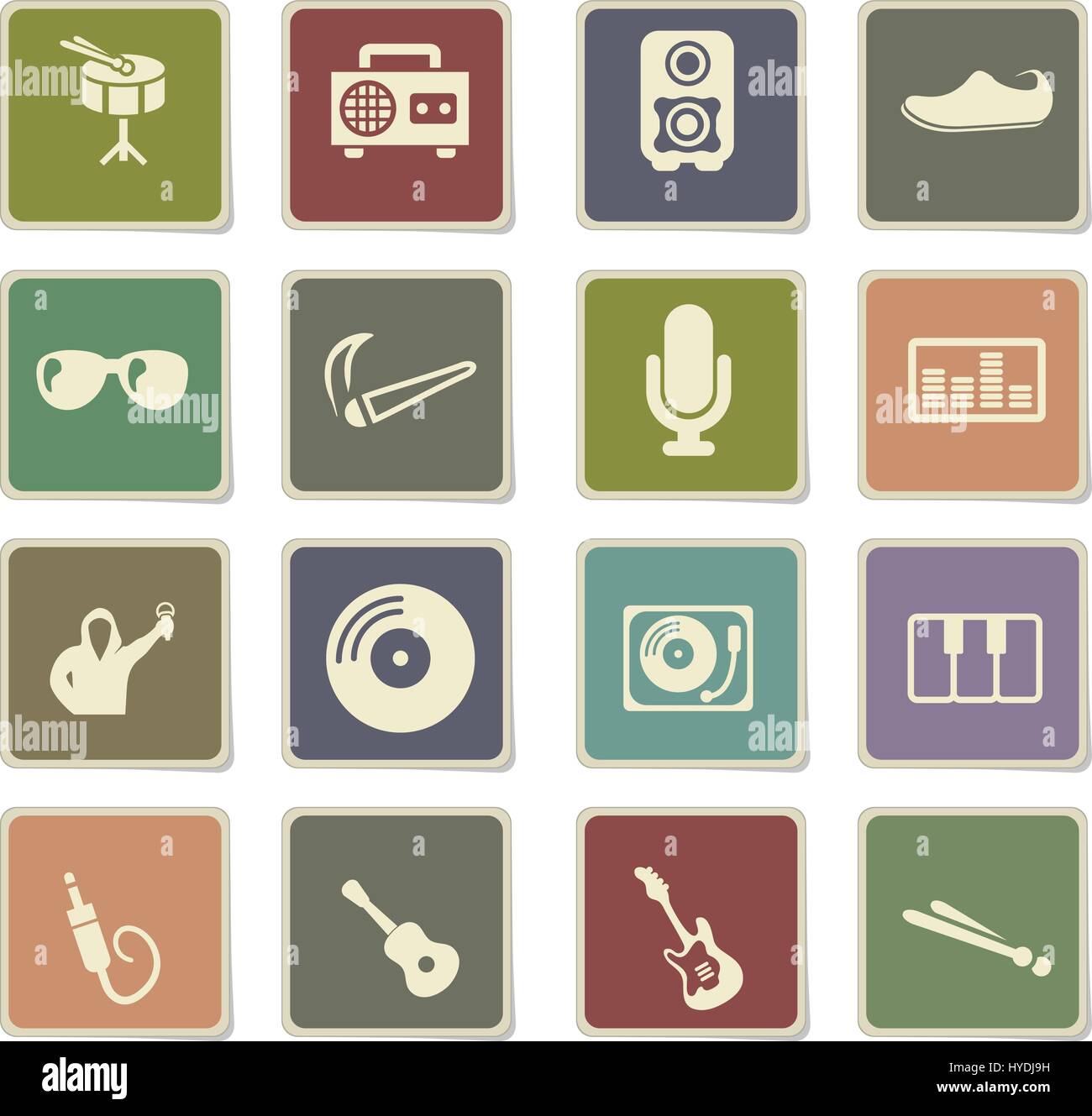 music vector icons for user interface design Stock Vector Image & Art ...