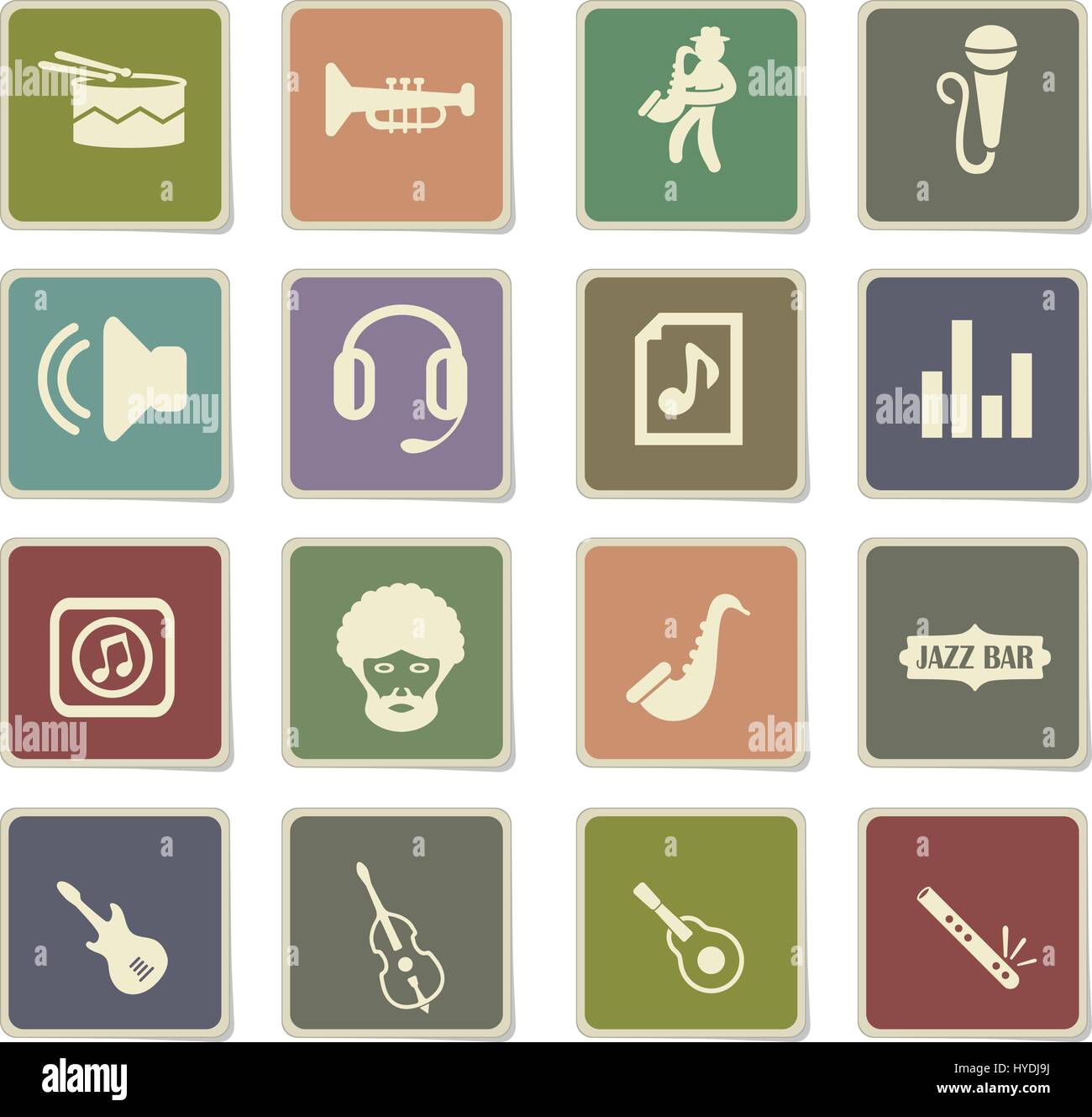 music vector icons for user interface design Stock Vector Image & Art ...