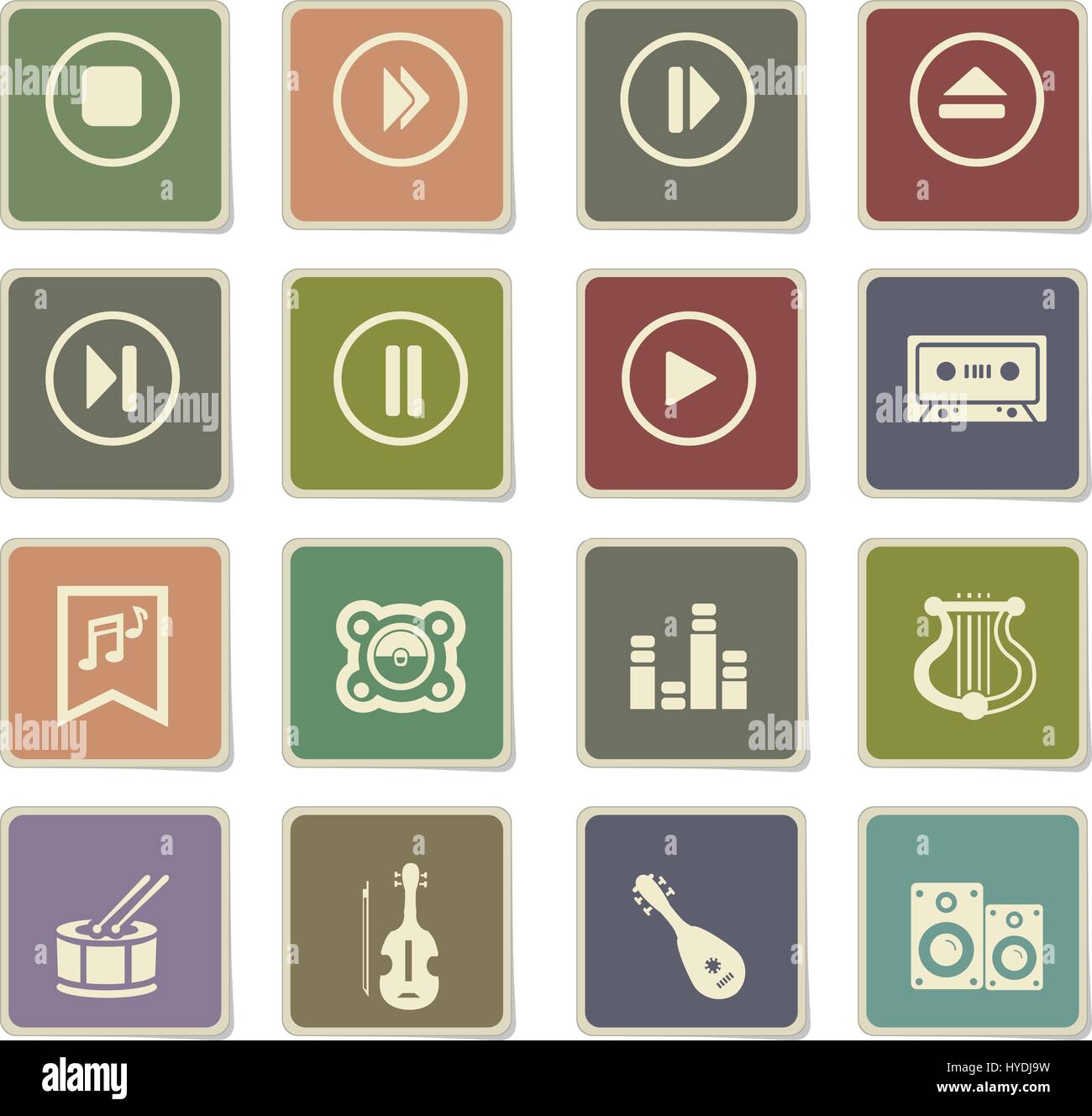 music vector icons for user interface design Stock Vector Image & Art ...