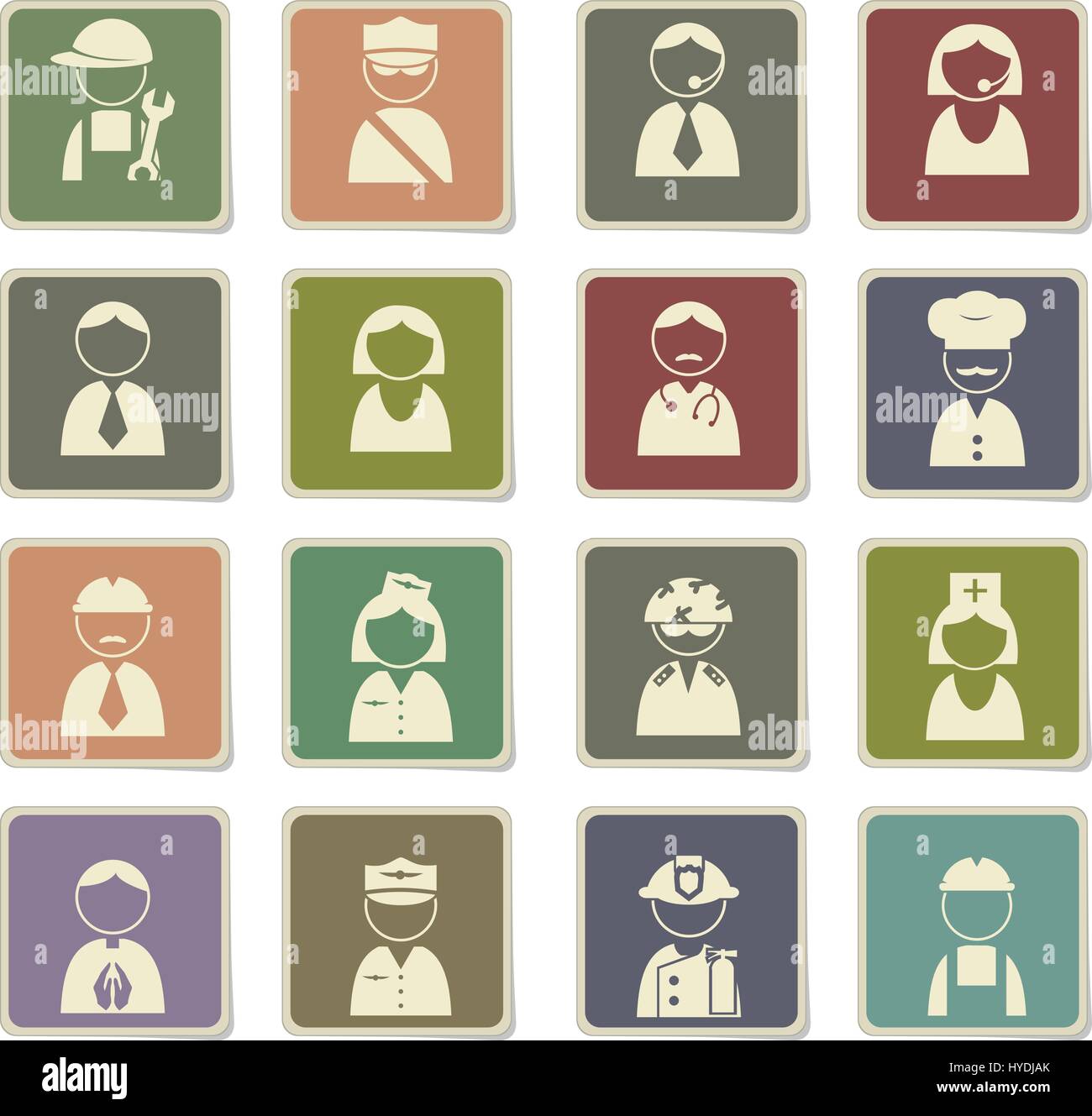profession vector icons for user interface design Stock Vector Image ...
