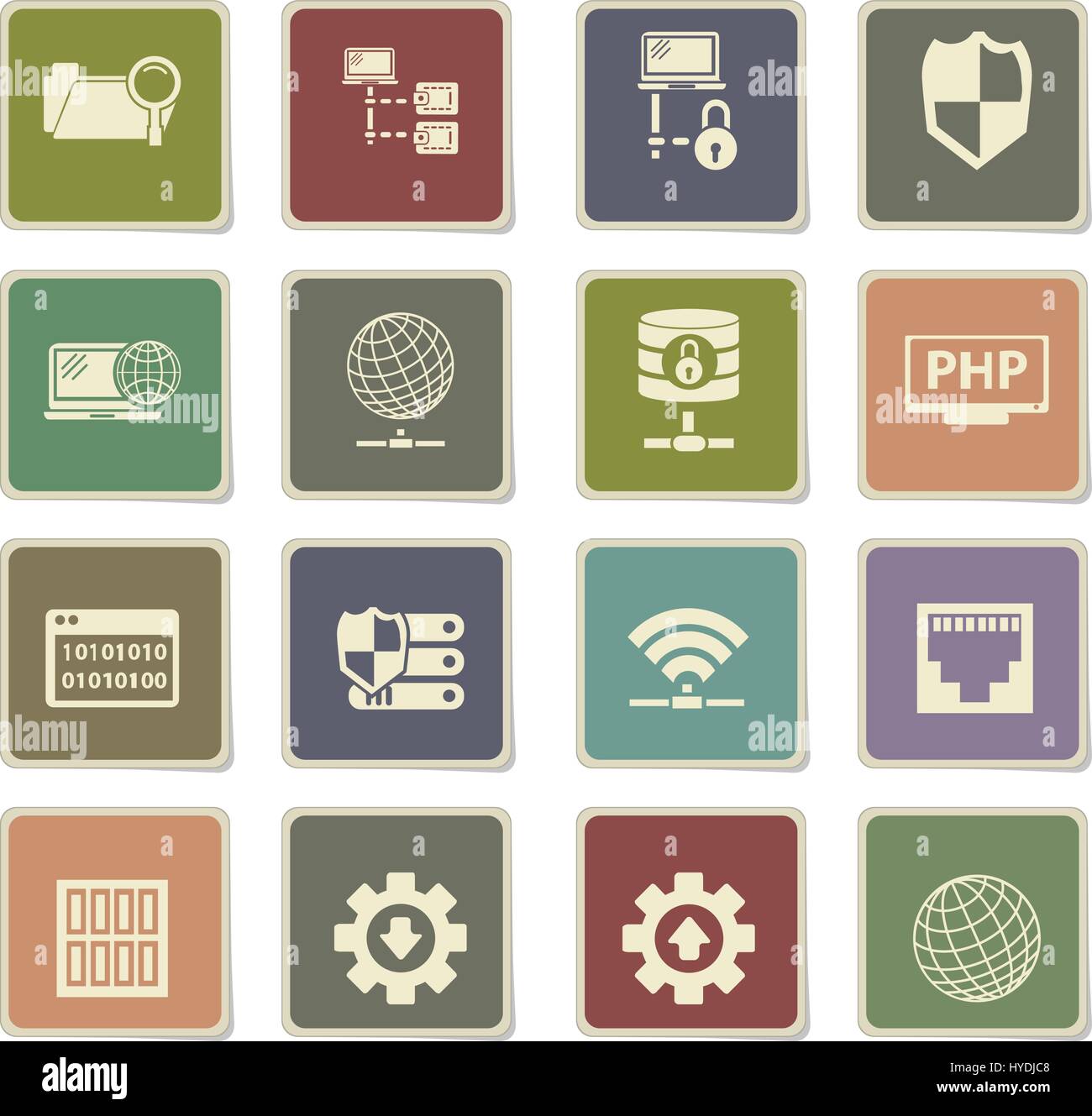 server vector icons for user interface design Stock Vector Image & Art ...