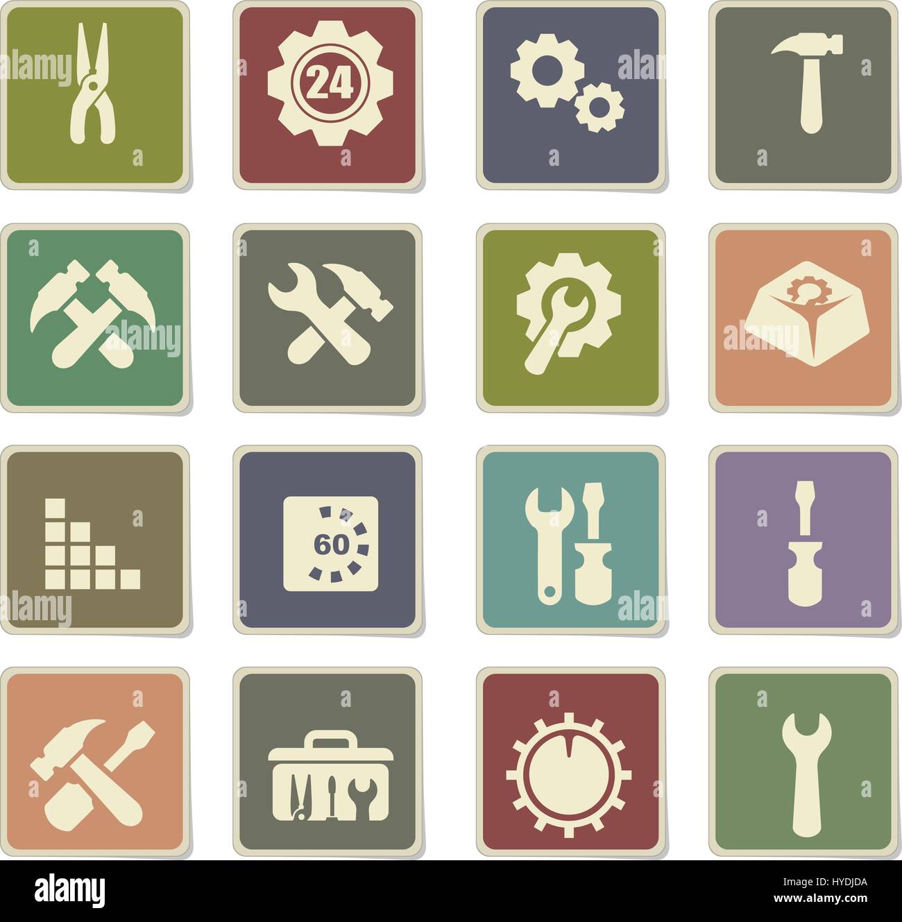 settings vector icons for user interface design Stock Vector Image ...