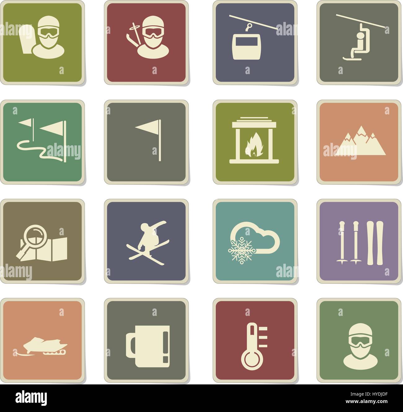 skiing vector icons for user interface design Stock Vector Image & Art ...