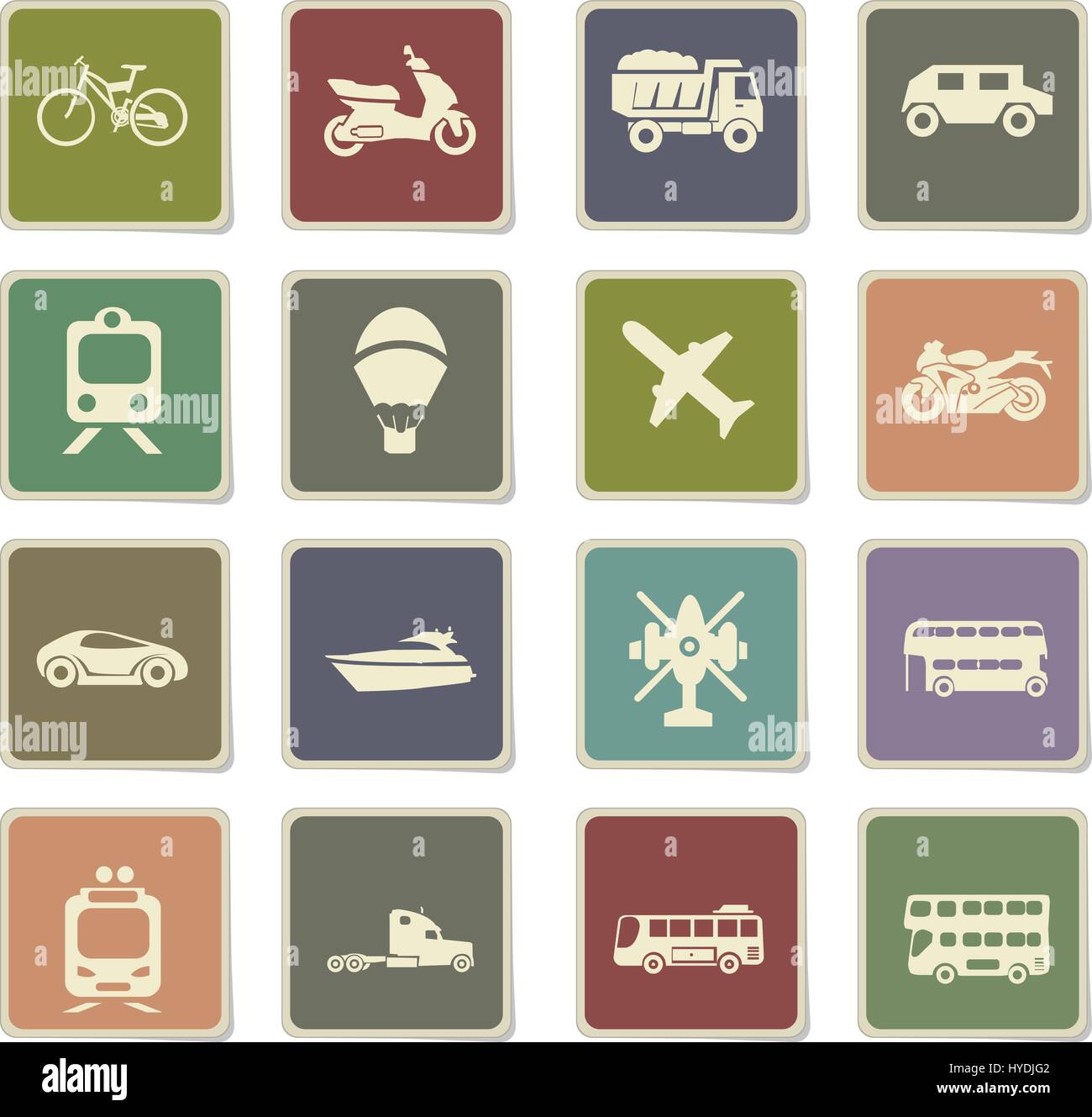 transport types vector icons for user interface design Stock Vector ...