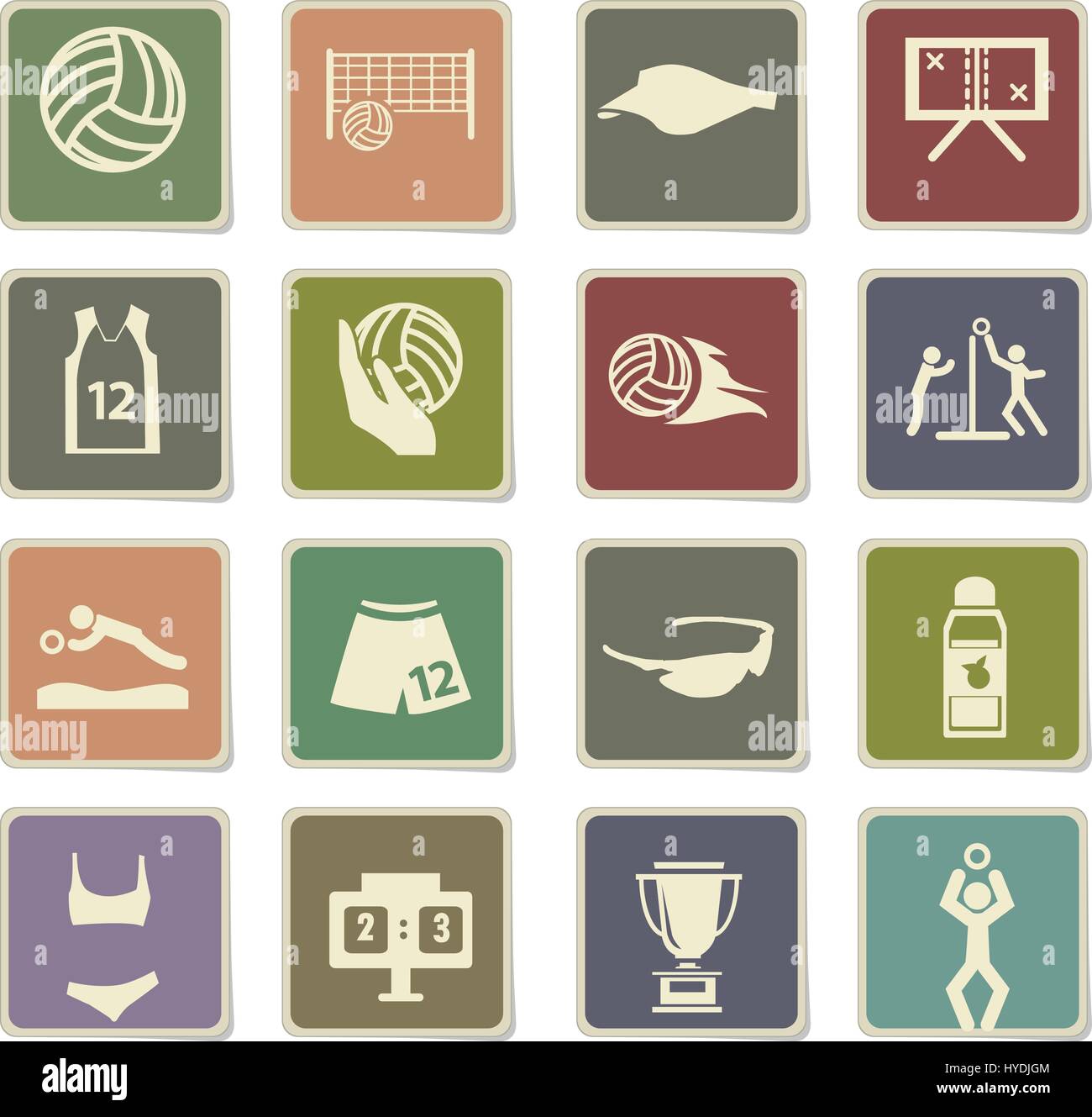 volleyball vector icons for user interface design Stock Vector Image ...