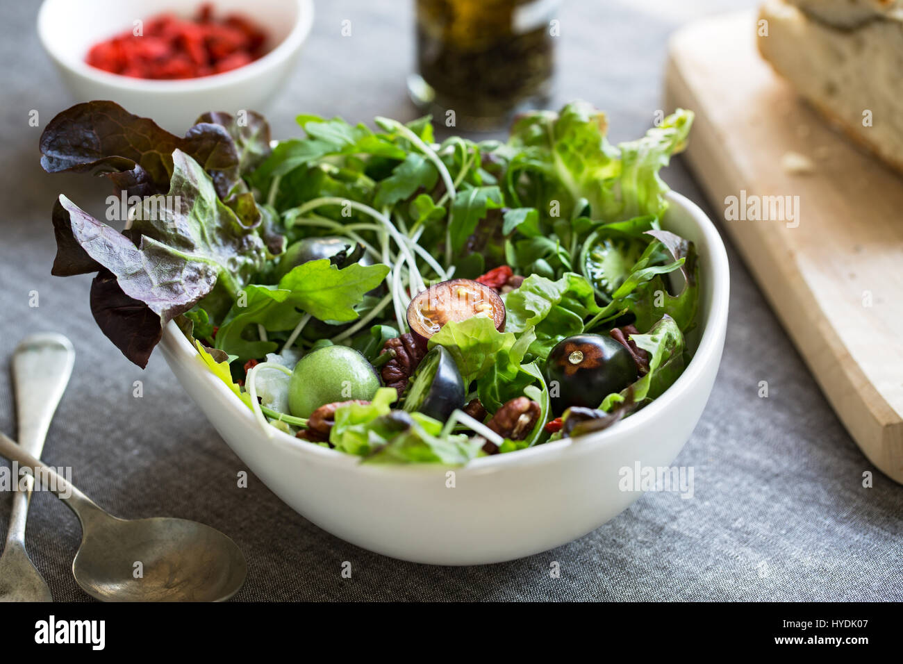 Rocket ,Sunflower sprouts with green tomato ,Goji berry and Pecan salad ...