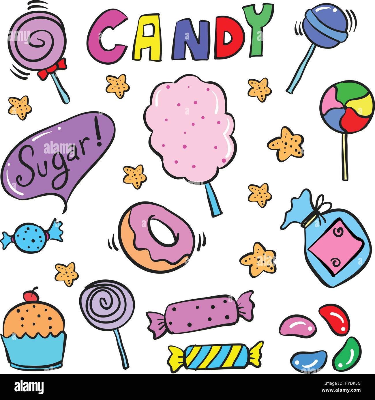 Doodle of candy cute style design Stock Vector Image & Art - Alamy
