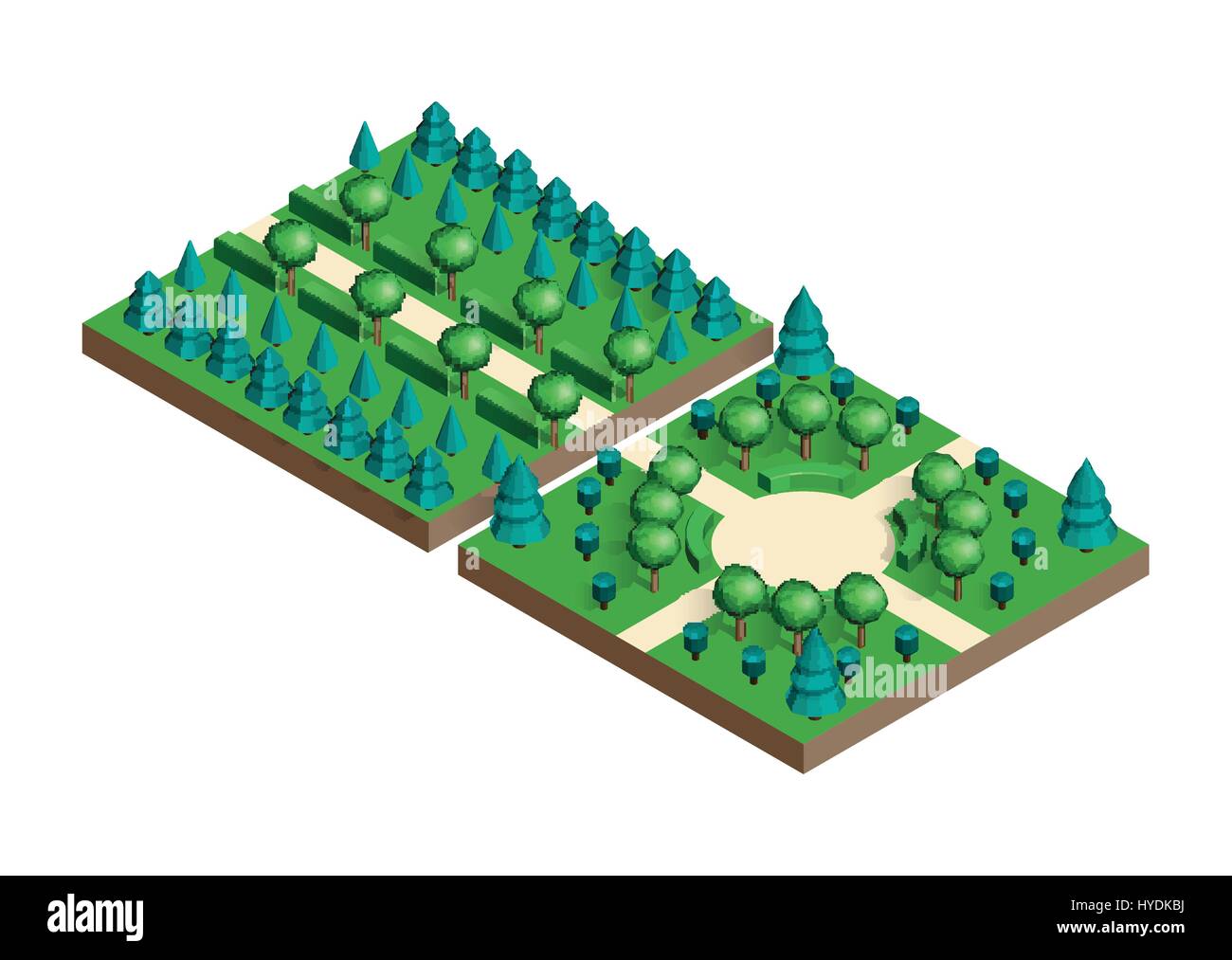 Isometric view projection summer landscape Stock Vector Image & Art - Alamy