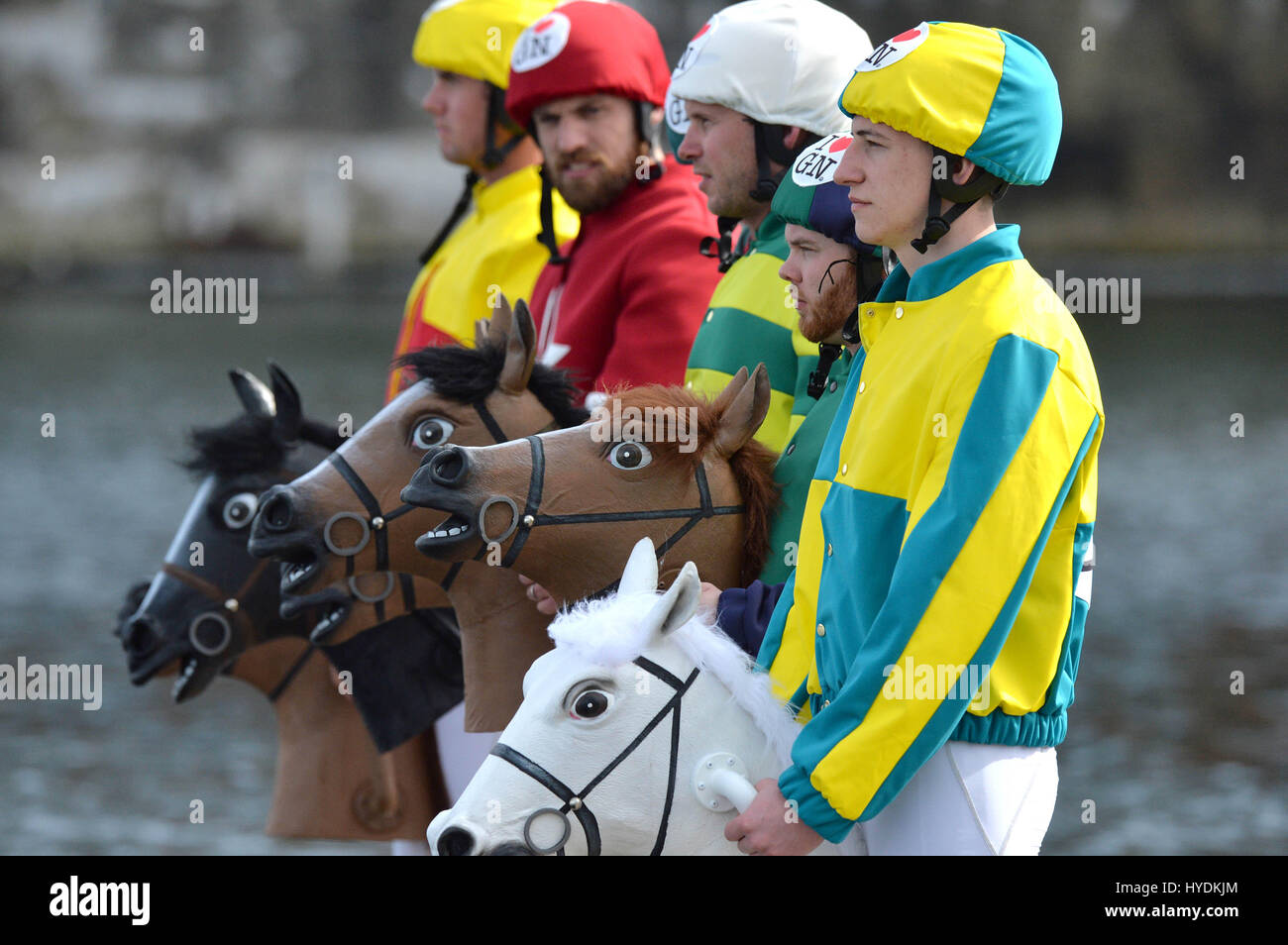 EDITORIAL USE ONLY (Left to right) Flyboarders Tom Rose, Liam Davidson ...