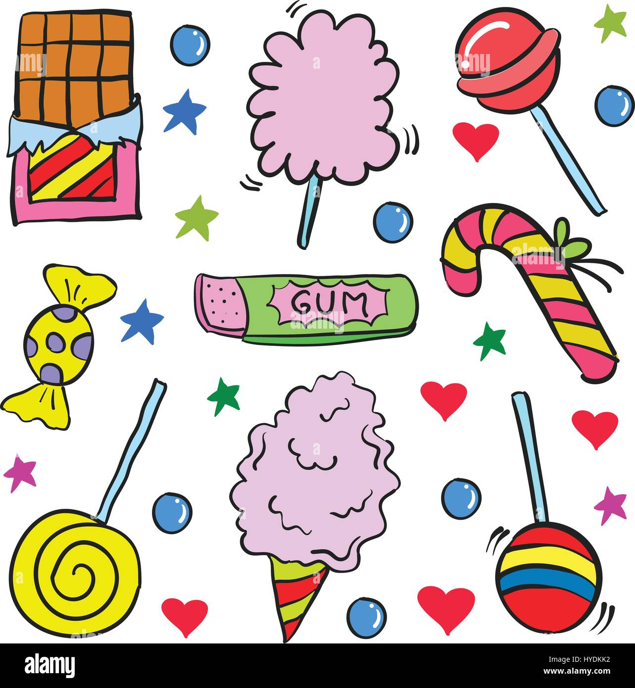 Candy various design doodle style Stock Vector Image & Art - Alamy