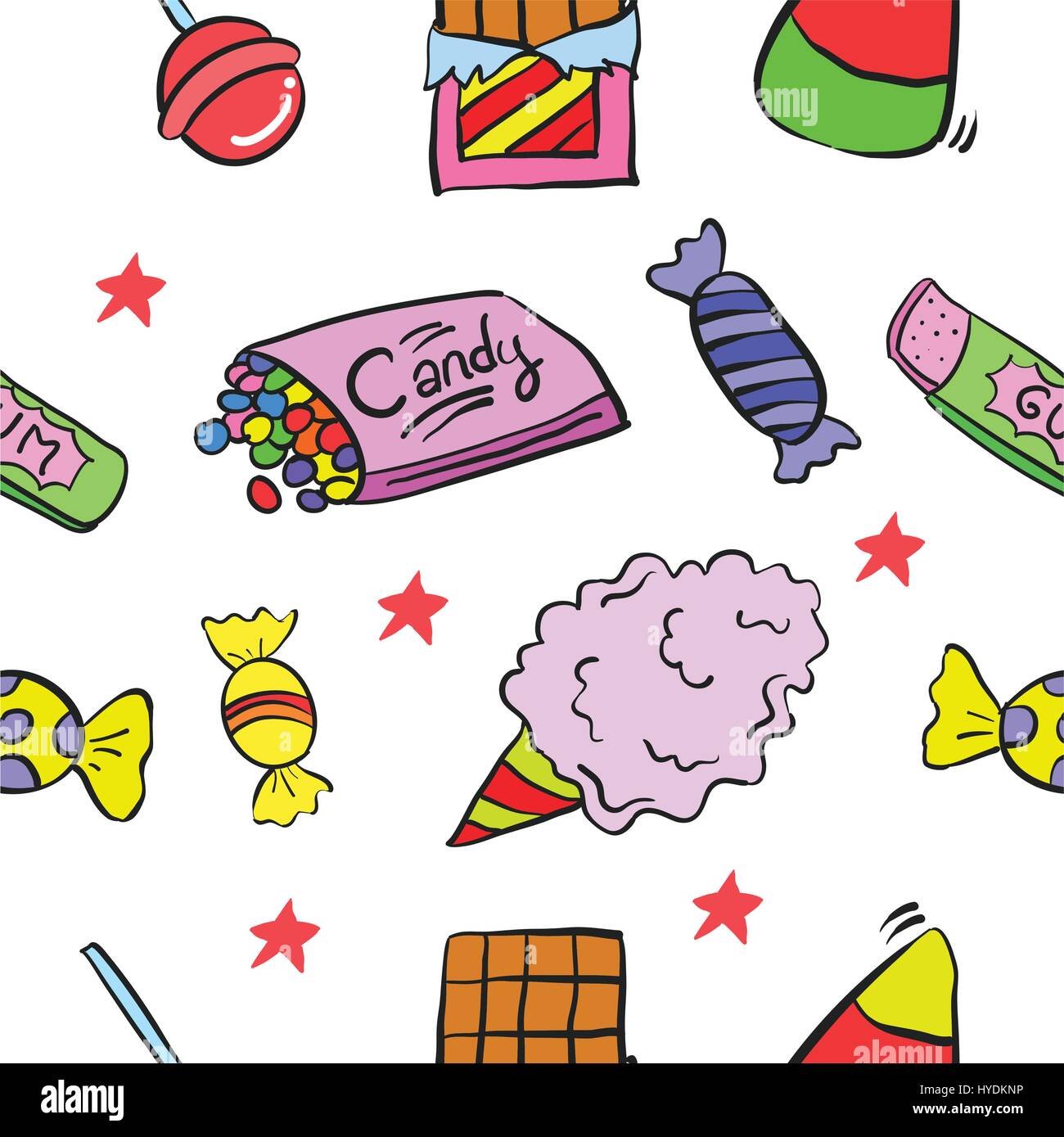 Doodle of sweet candy food various Stock Vector Image & Art - Alamy