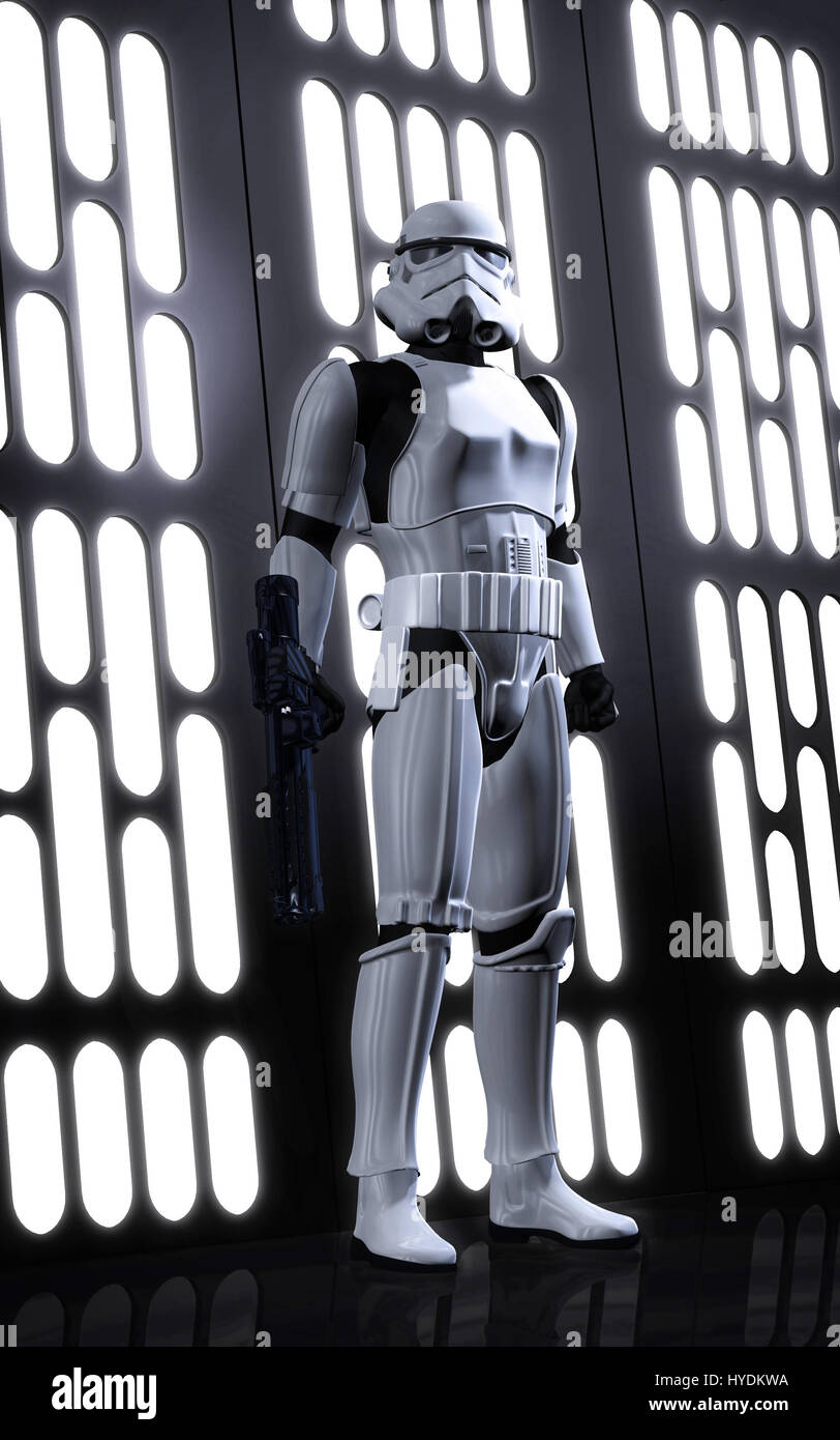 star wars stromtrooper 3D render science fiction illustration Stock ...